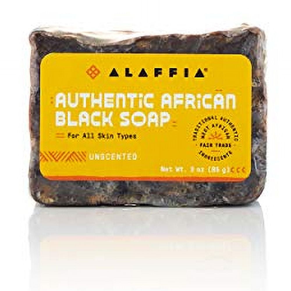 Alaffia Authentic African Black Soap Bar, Unscented 3 oz - Walmart.com