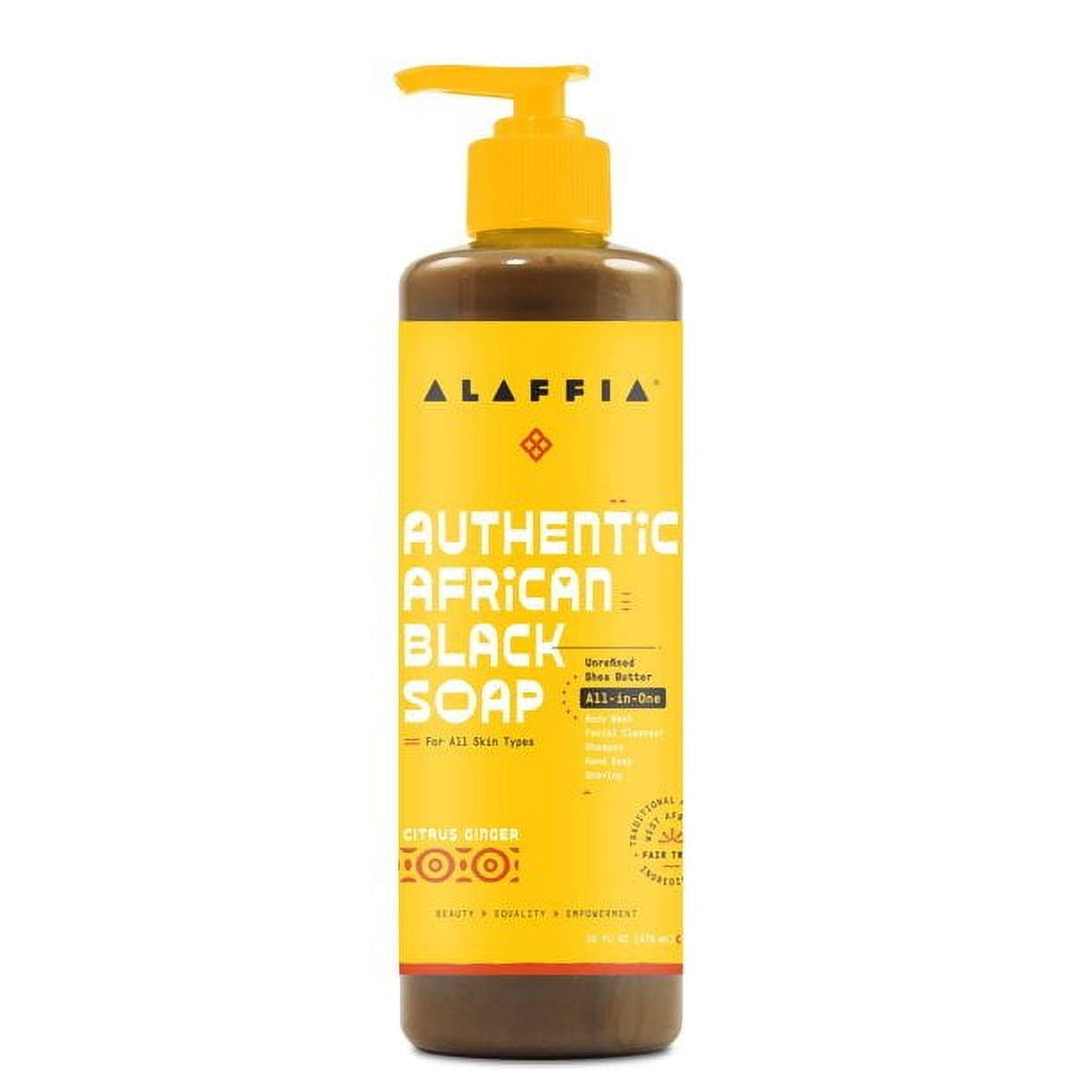Alaffia Authentic African Black Soap All In One, Citrus Ginger, 16 Oz ...