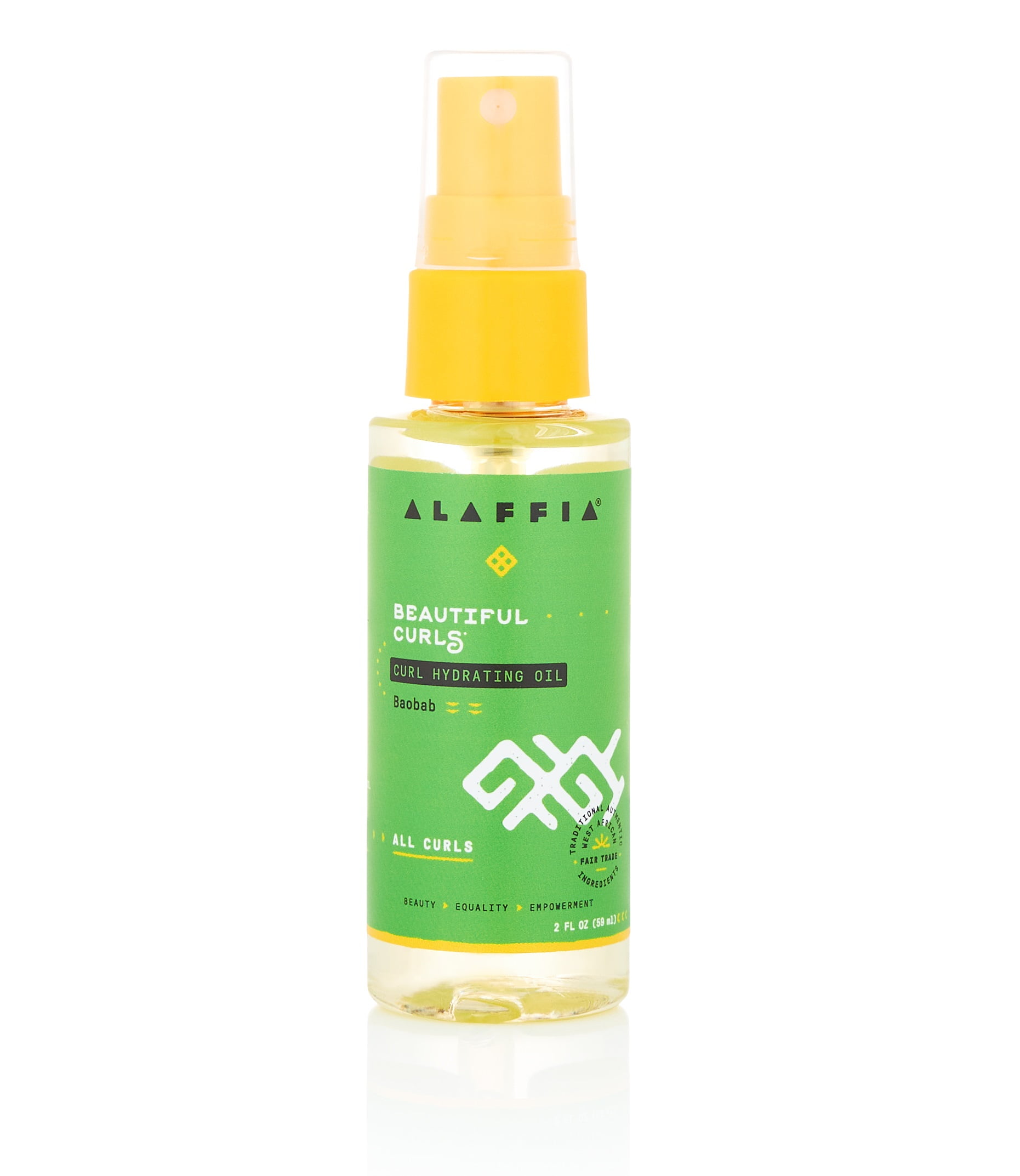 Alaffia Beautiful Curl Hydrating Hair Oil with Baobab, Manoi flower ...