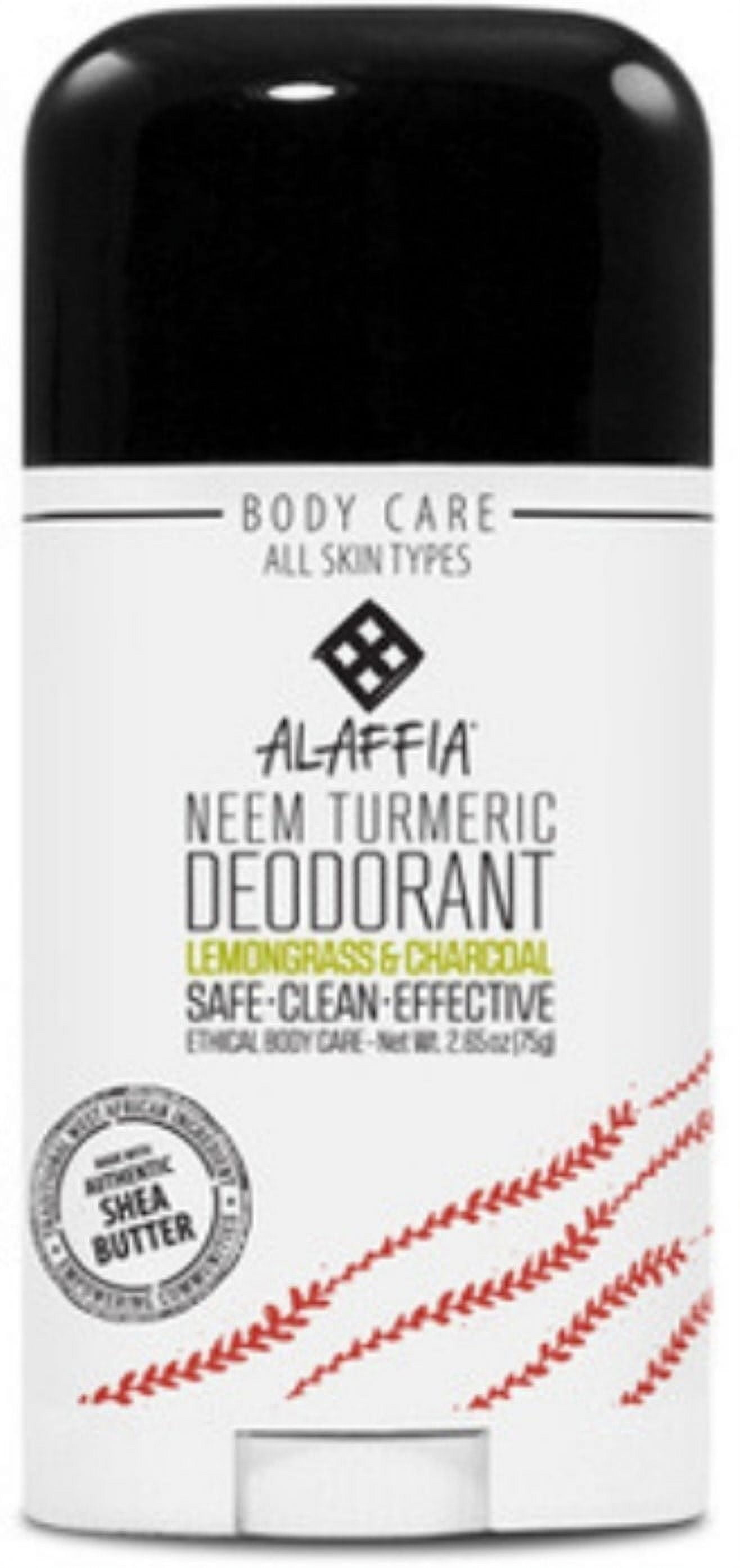 Alaffia, Neem Turmeric Deodorant, Lemongrass & Charcoal 2.65 oz ...