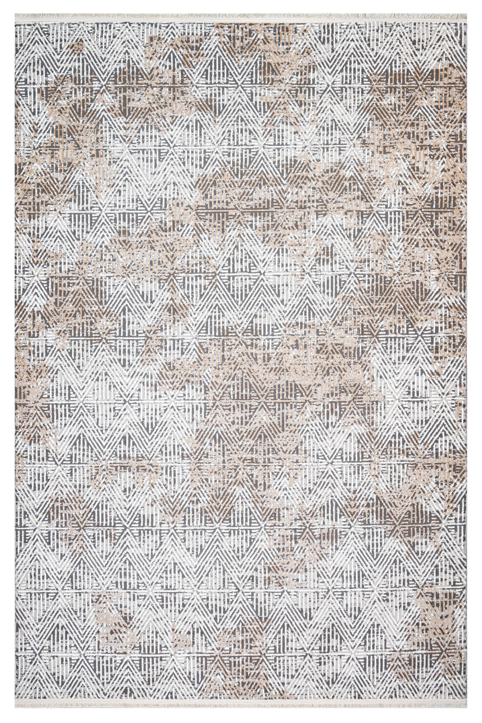 Alaia Cream Geometric Polyester Area Rugs for Living Room Jacquard ...
