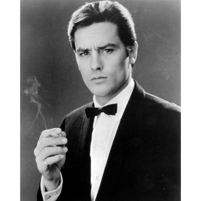 Alain Delon looks suave in tuxedo holding cigarette 1960's era 8x10 ...
