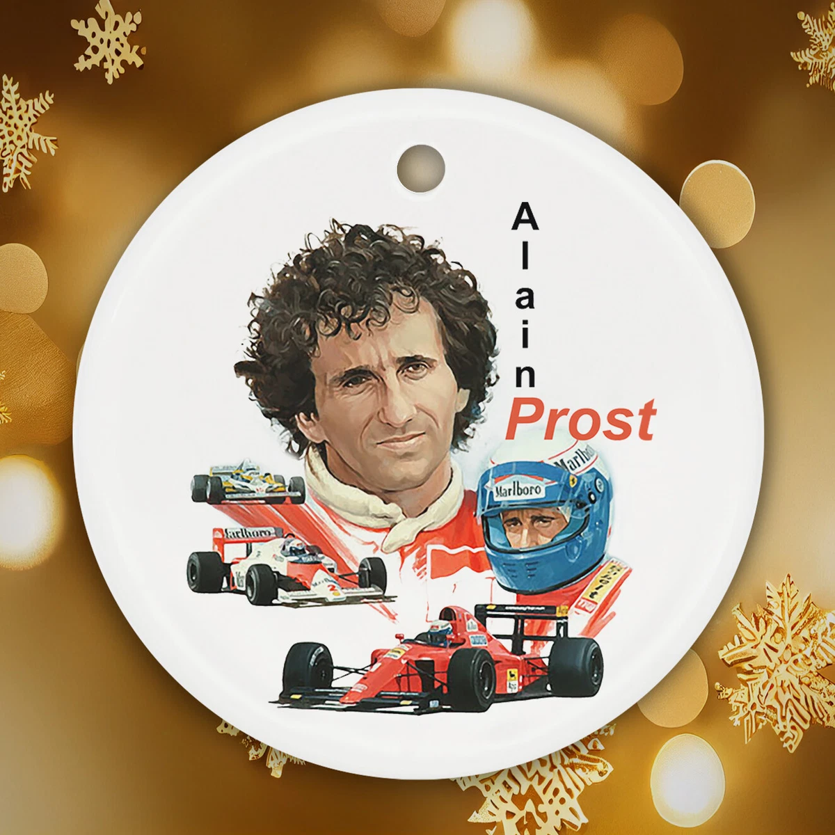 Alain Prost Ceramic Ornament Family Idea New Home Friend 2PCS Ornaments ...