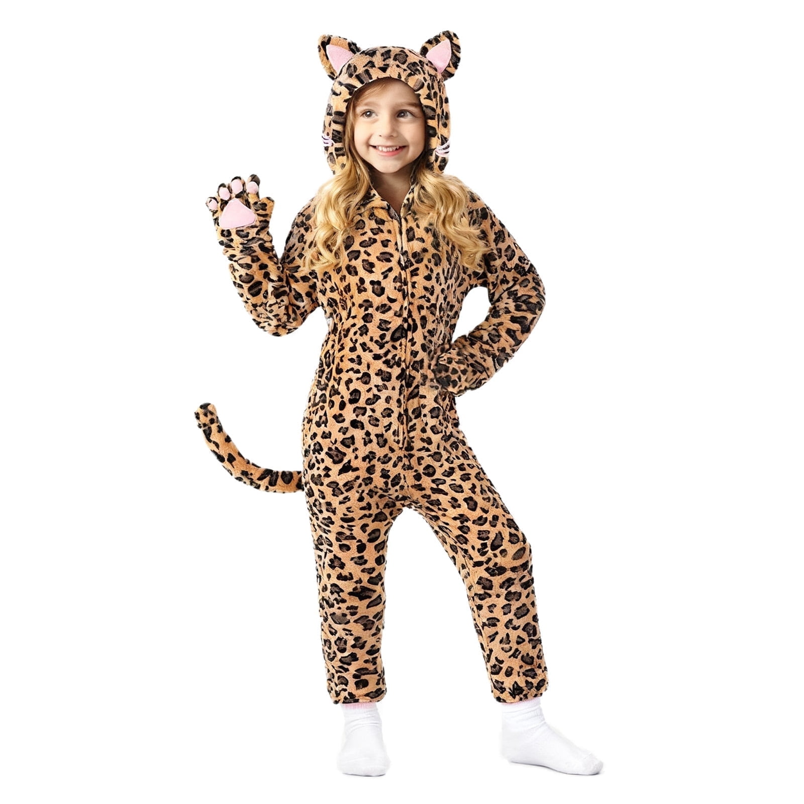 Alaiyaky Cheetah Costume Kids Leopard Onesie Costume Kids Halloween ...