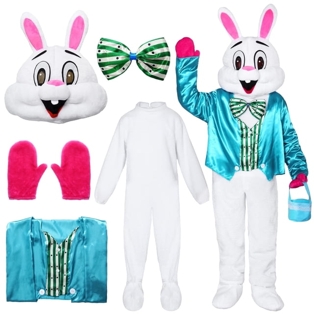 Alaiyaky Easter Bunny Costume Adult, Rabbit Costume with Vest Rabbit ...