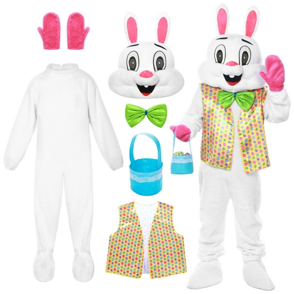 Alaiyaky Easter Bunny Costume Adult, Rabbit Costume with Vest Rabbit ...