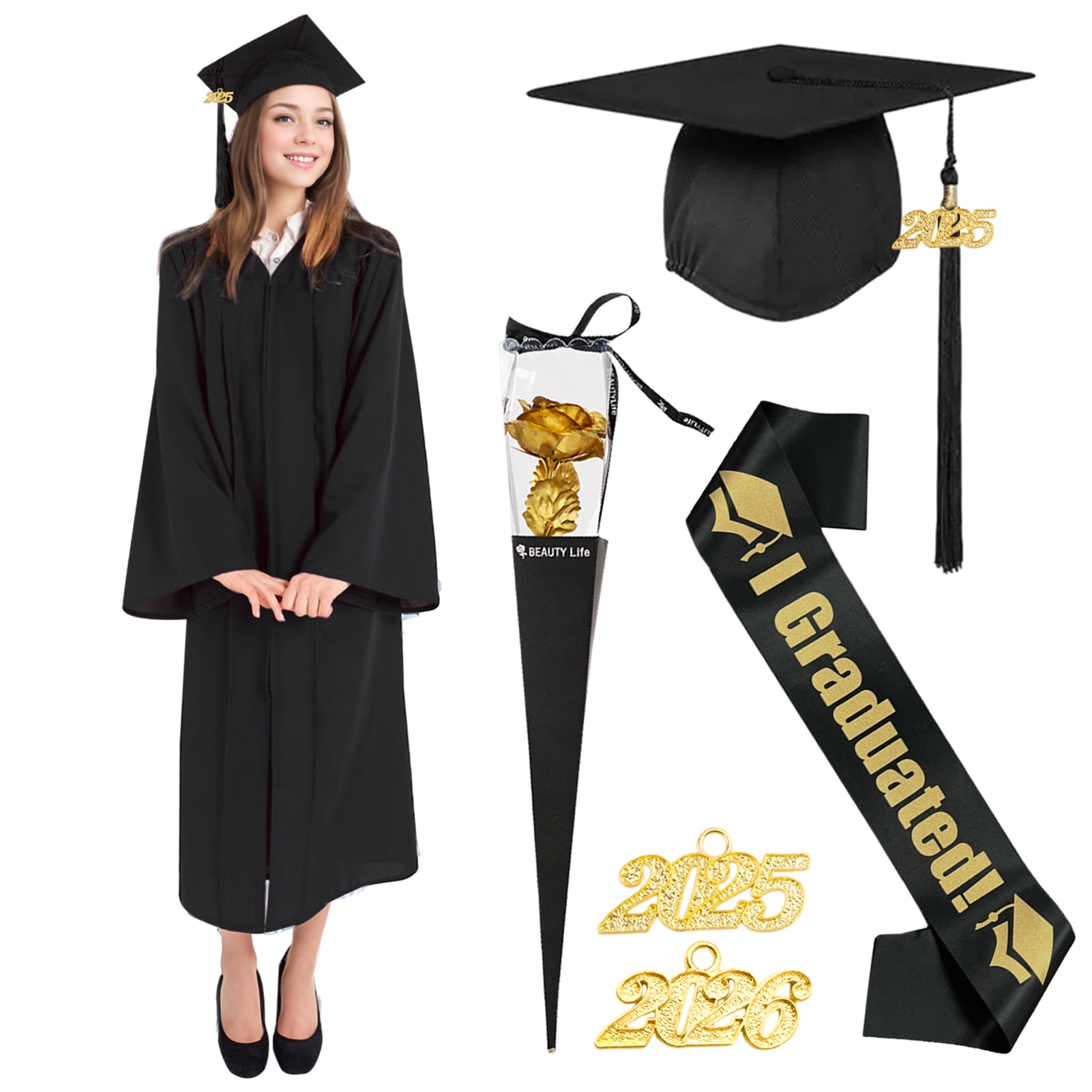 Alaiyaky Graduation Cap and Gown 2025 Unisex for High School and ...