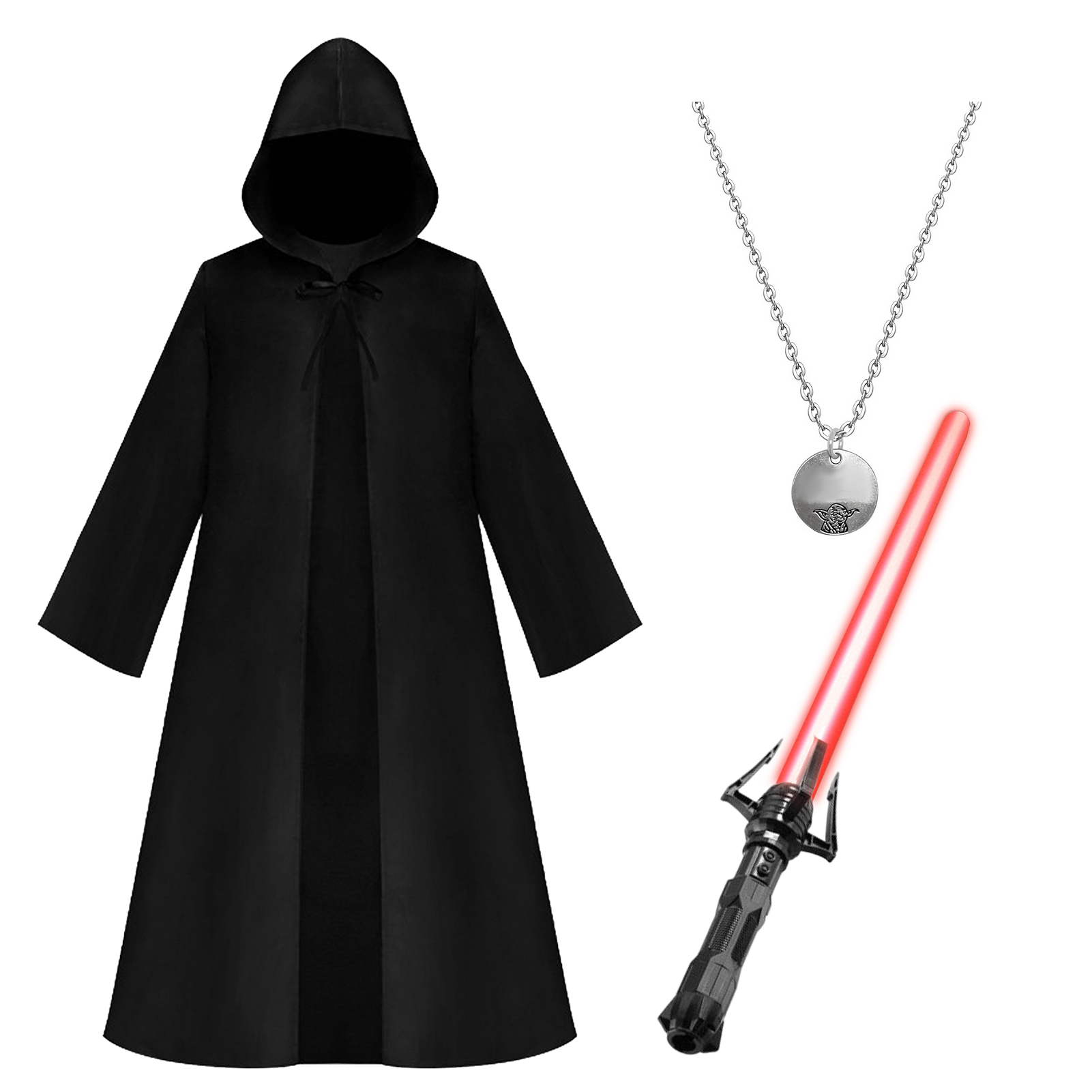 Alaiyaky Hooded Cloak Robe Jedi Adult, Jedi Costume Set with ...