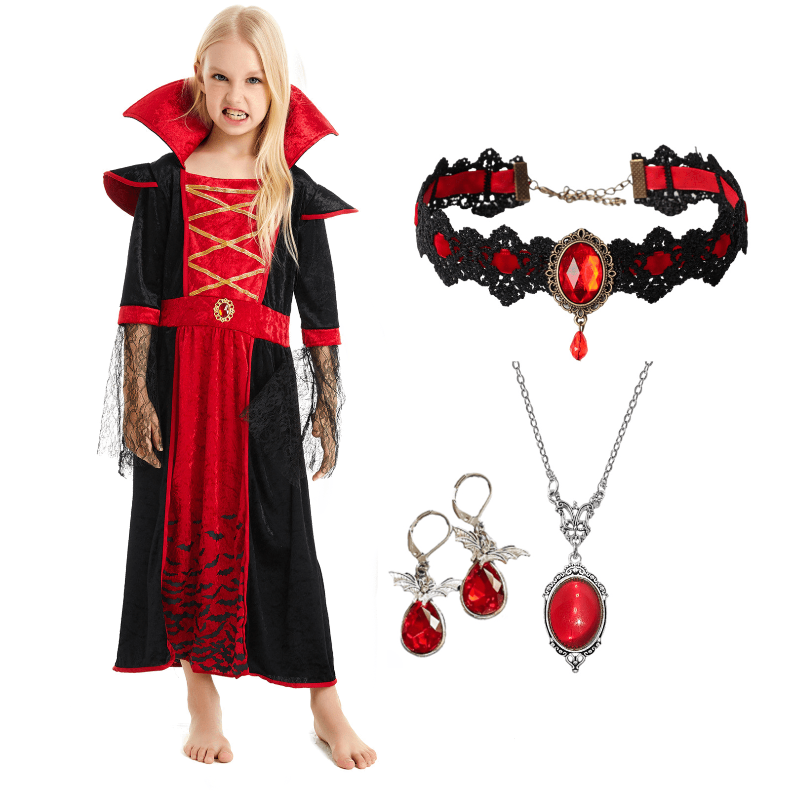 Alaiyaky Vampire Costume Kids, Halloween Costumes for Girls, Vampire ...