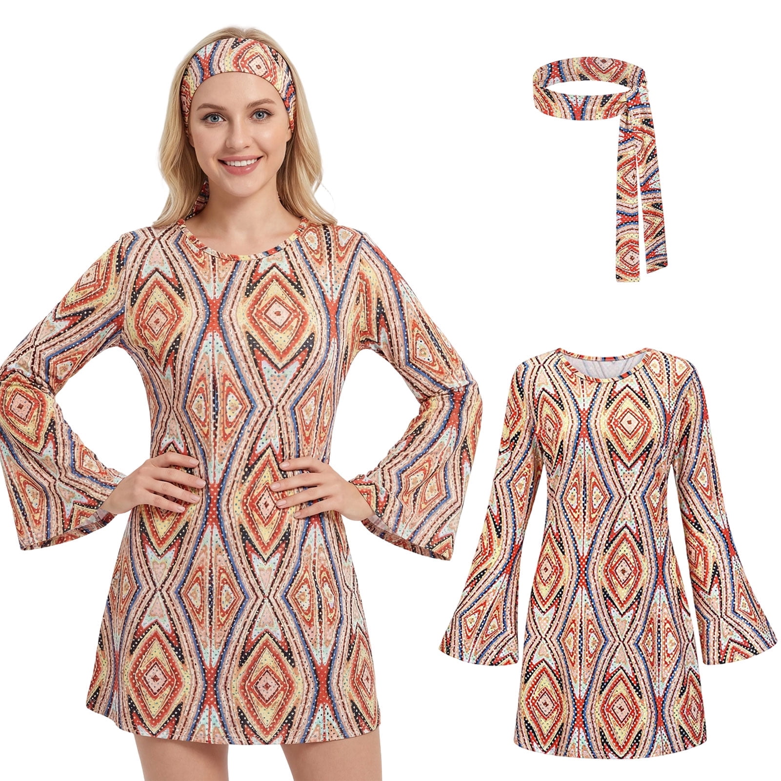Alaiyaky Womens 1970's Disco Fancy Dress Costume, 70s Outfits for Women ...