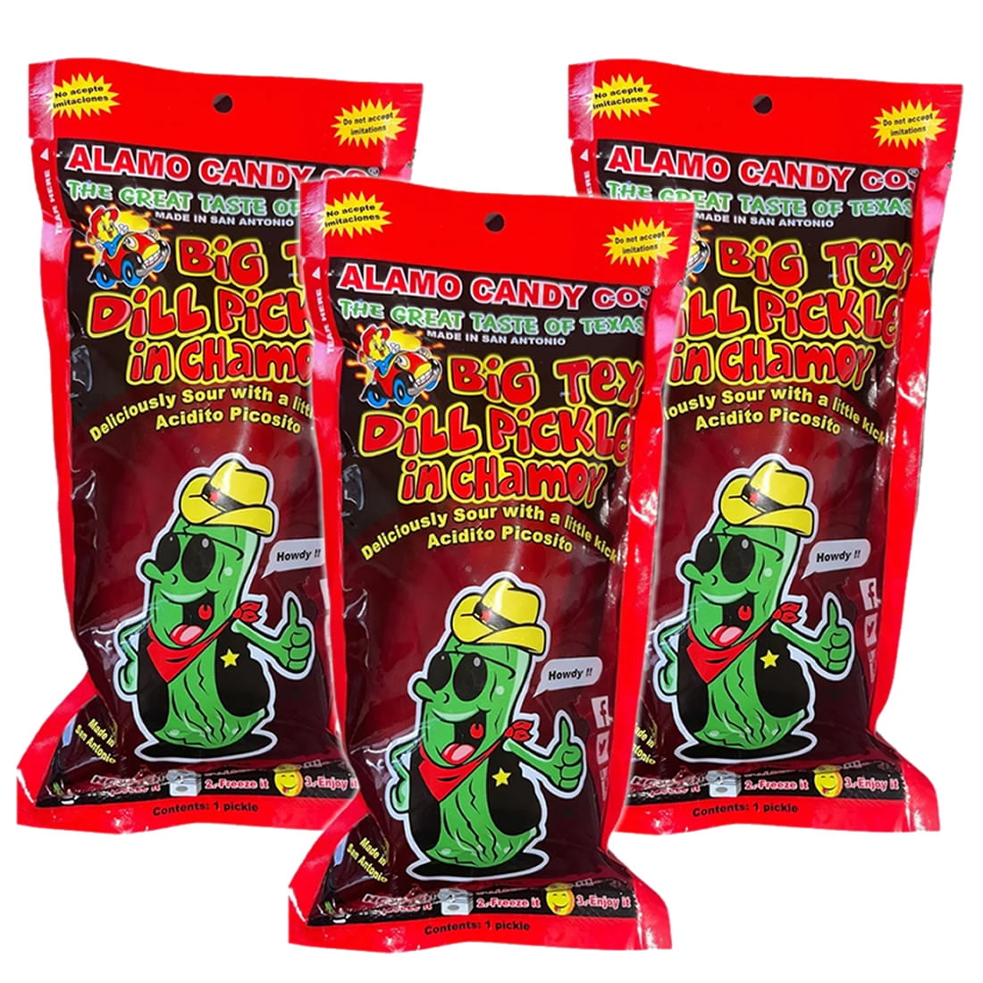 Alamo Candy Co's Chamoy Pickle Party Pack: 3 Pouches of Pucker-licious ...