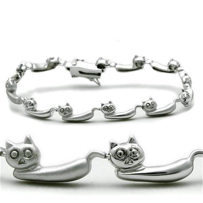 Alamode LO2023-7 Women Matte Rhodium & Rhodium Brass Bracelet with No ...