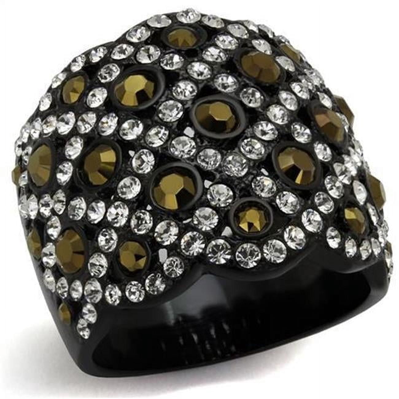 Alamode TK2197-10 Women IP Black Stainless Steel Ring with Top Grade ...