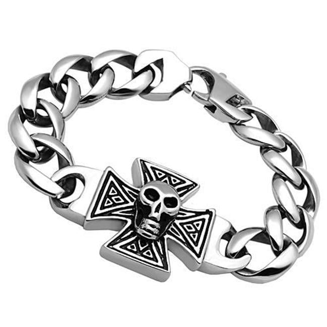 Alamode TK564-8.5 Men High Polished Stainless Steel Bracelet with No ...