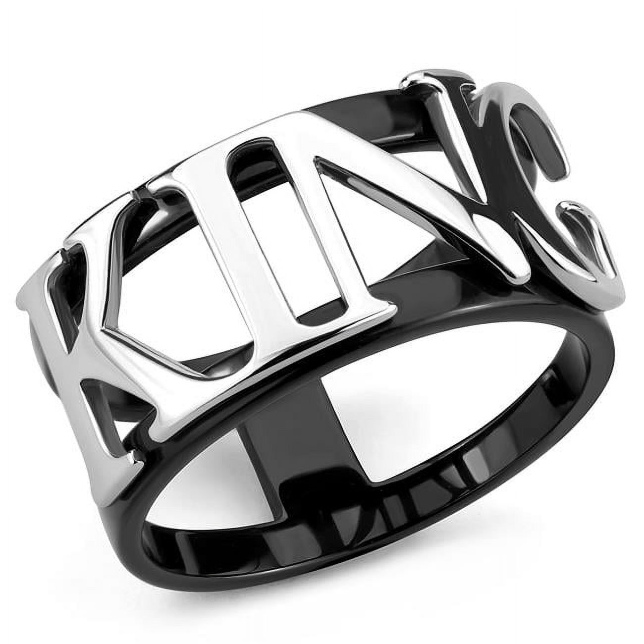 Alamode Women Two-Tone IP Black Stainless Steel Ring with No Stone in ...