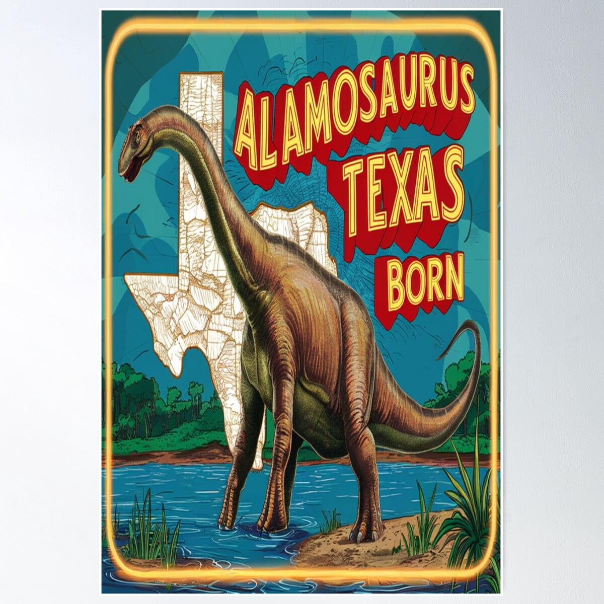 Alamosaurus: The Texas Titan Of The Cretaceous Poster Wall Art, Modern ...