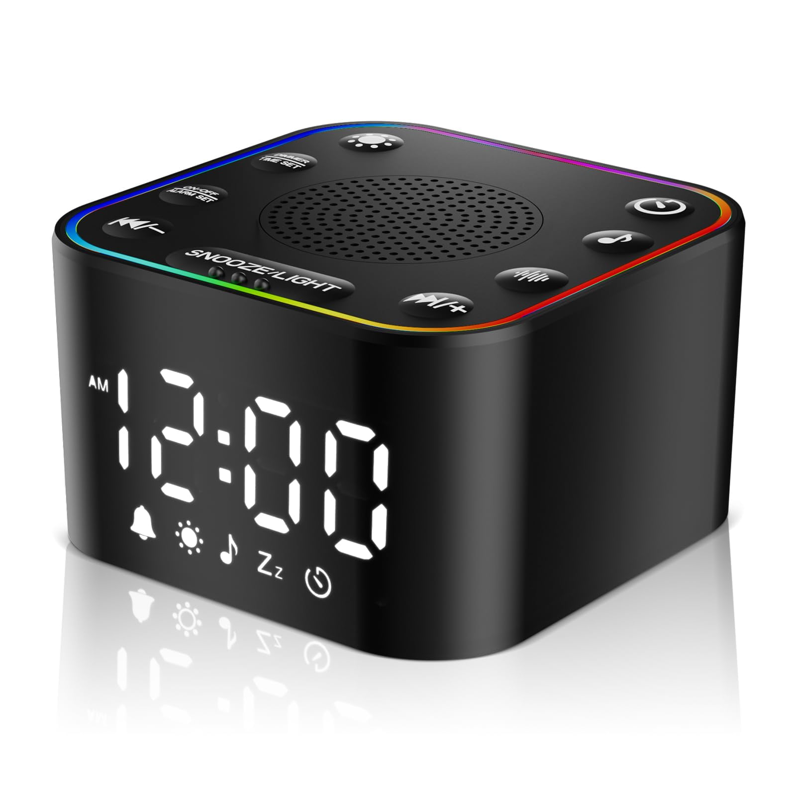 Alampan White Noise Sound Machine with Alarm Clock, 30 Soothing Sounds ...