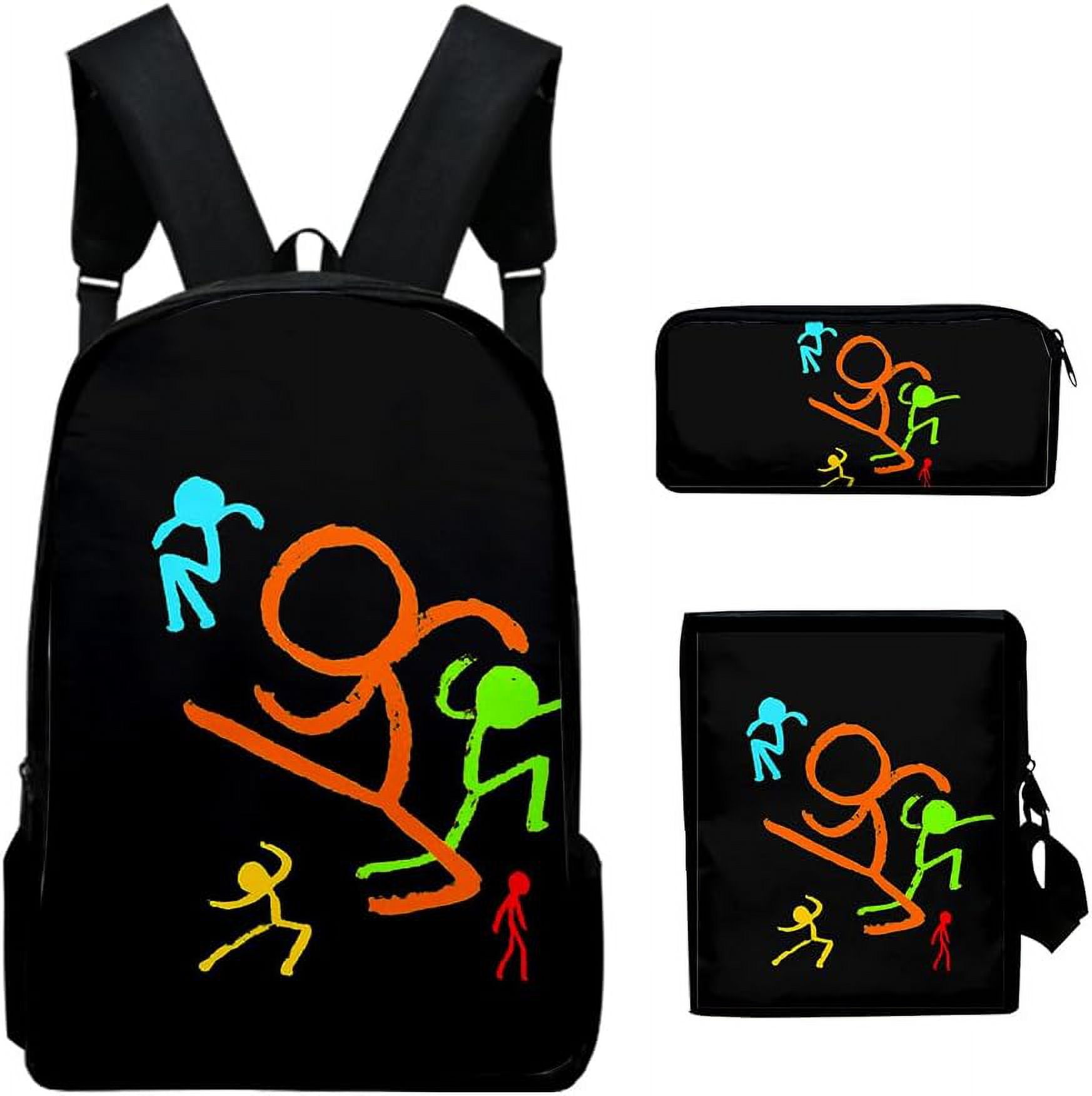 Alan Becker Cartoon 3pcs/set Zipper Backpack 3D Print Waist Bag Work ...