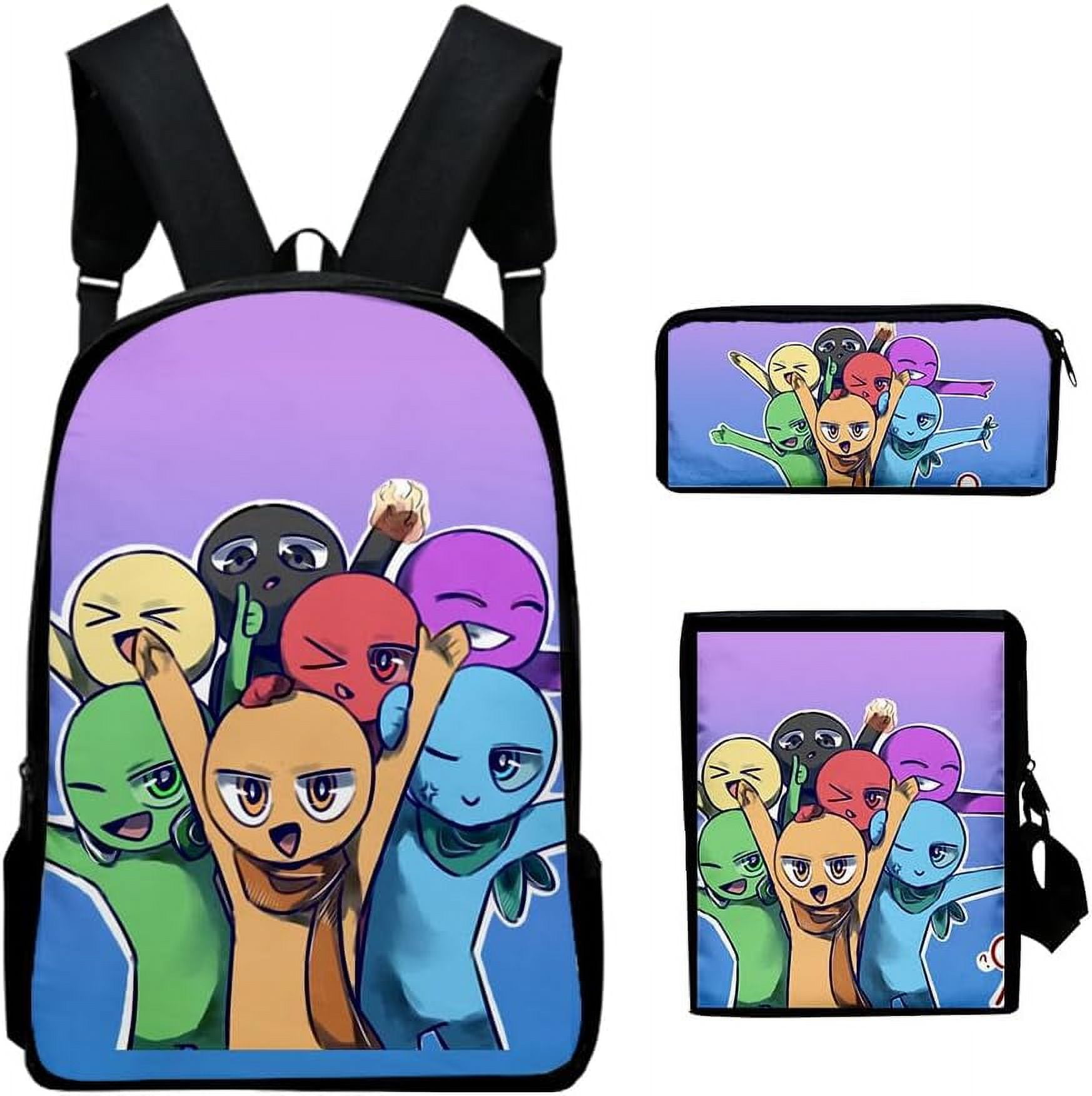 Alan Becker Cartoon 3pcs/set Zipper Backpack 3D Print Waist Bag Work ...