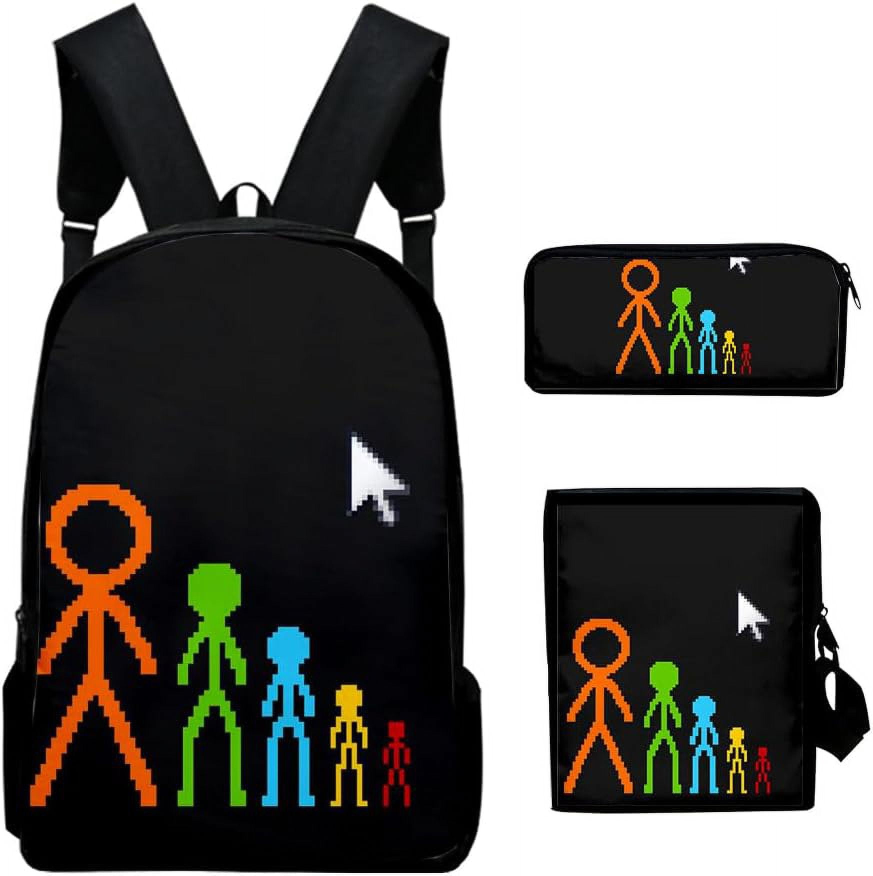 Alan Becker Cartoon 3pcs/set Zipper Backpack 3D Print Waist Bag Work ...