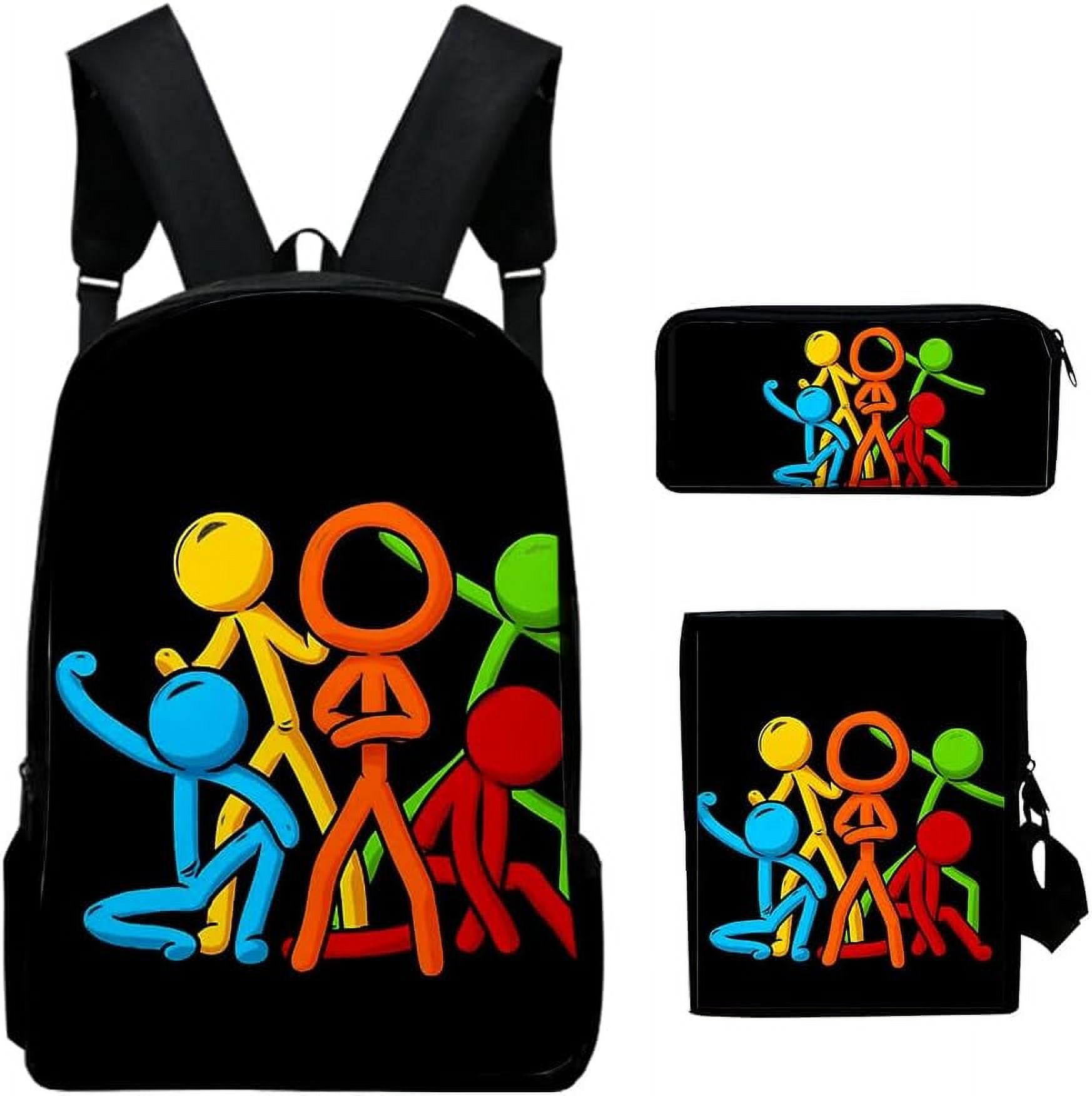 Alan Becker Cartoon 3pcs/set Zipper Backpack 3D Print Waist Bag Work ...