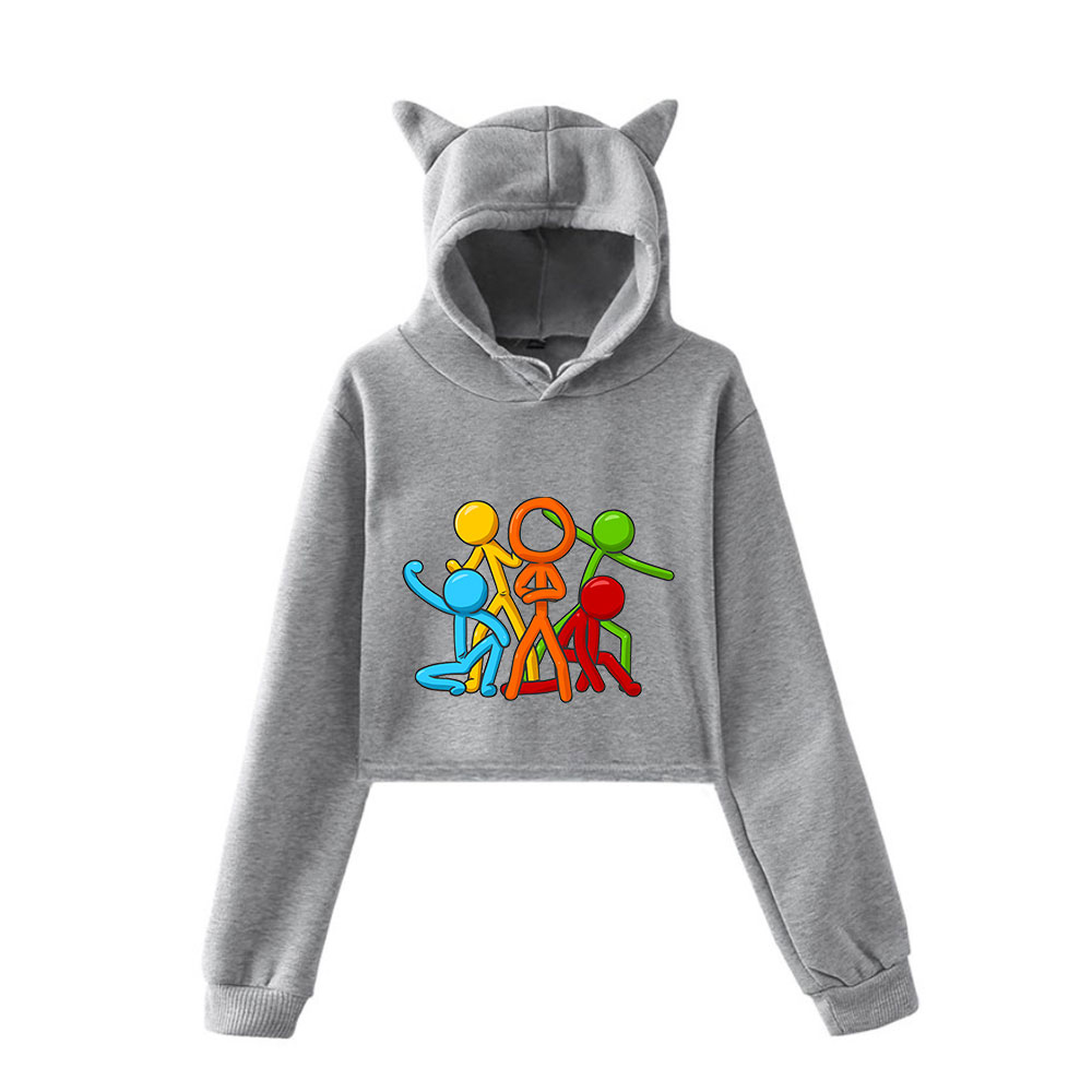 Alan Becker Hoodie Sweatshirts Crop top for Girls Cat Ear Youth ...