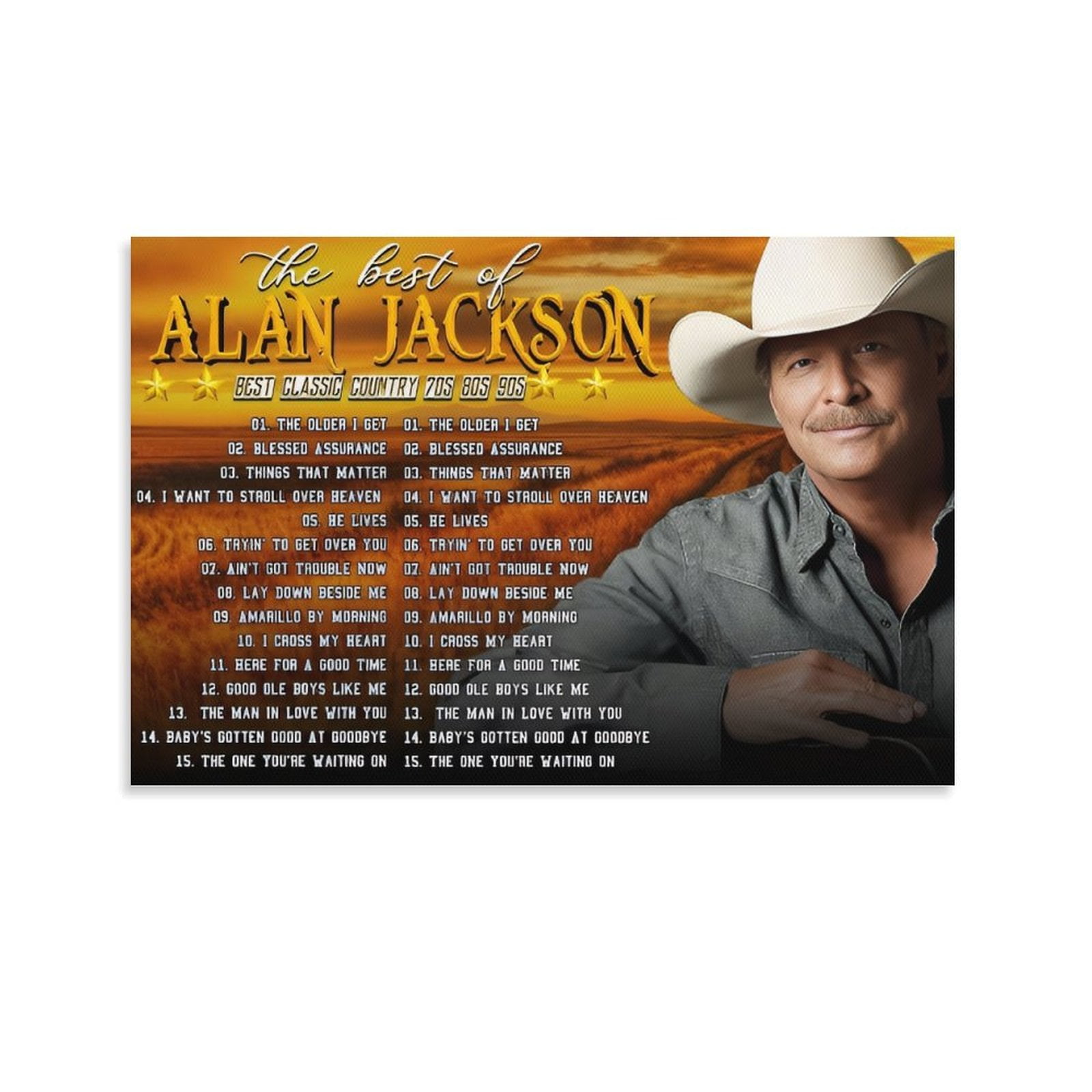 Alan Jackson Art Country Singer Poster (19) Home Decor Poster Wall Art ...