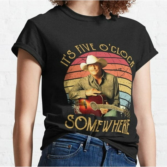 Alan Jackson It's Five O' Clock Somewhere Vintage Retro Classic T-Shirt ... Alan Jackson It's Five O' Clock Somewhere Vintage Retro Classic T-Shirt ...