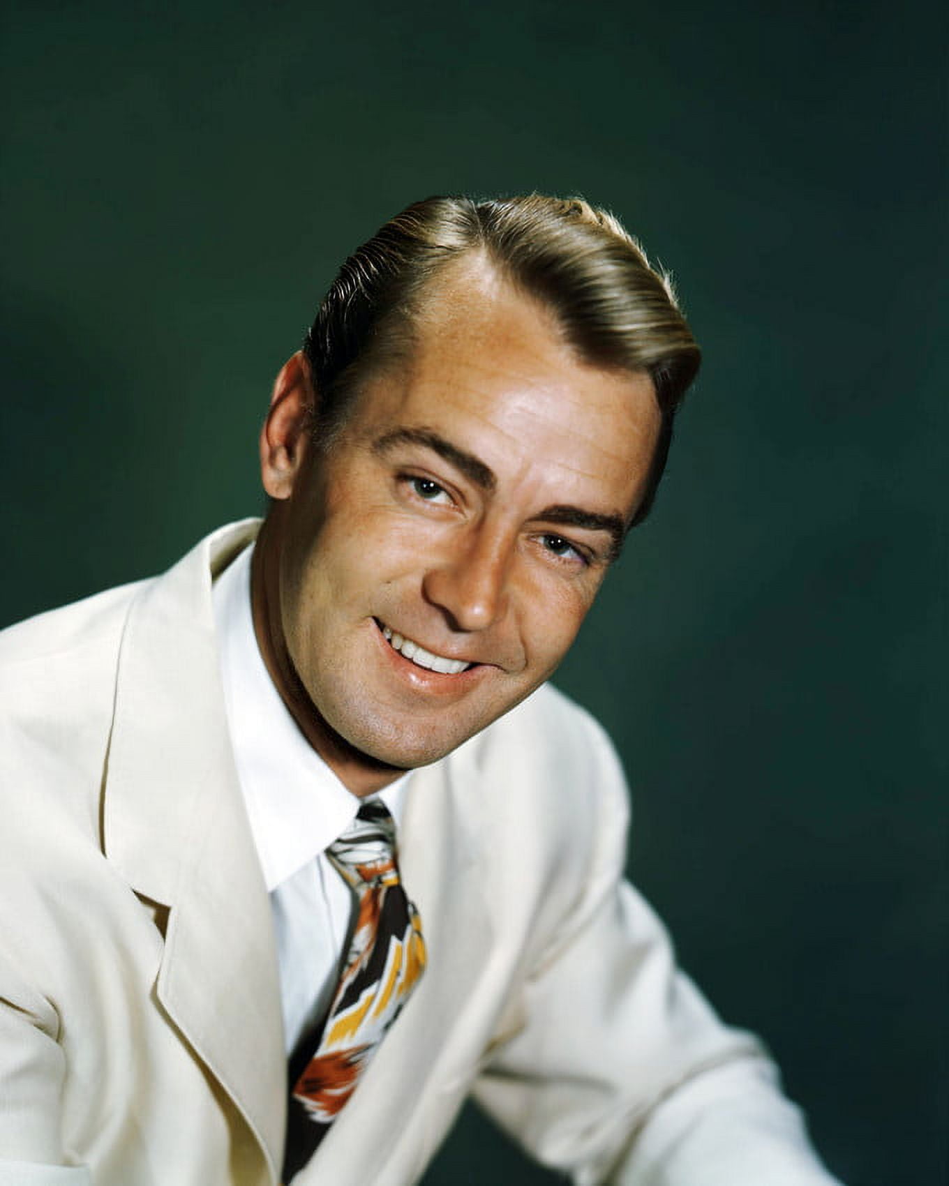 Alan Ladd Smiling Studio Portrait In White Suit Circa 1950 24X36 POSTER ...