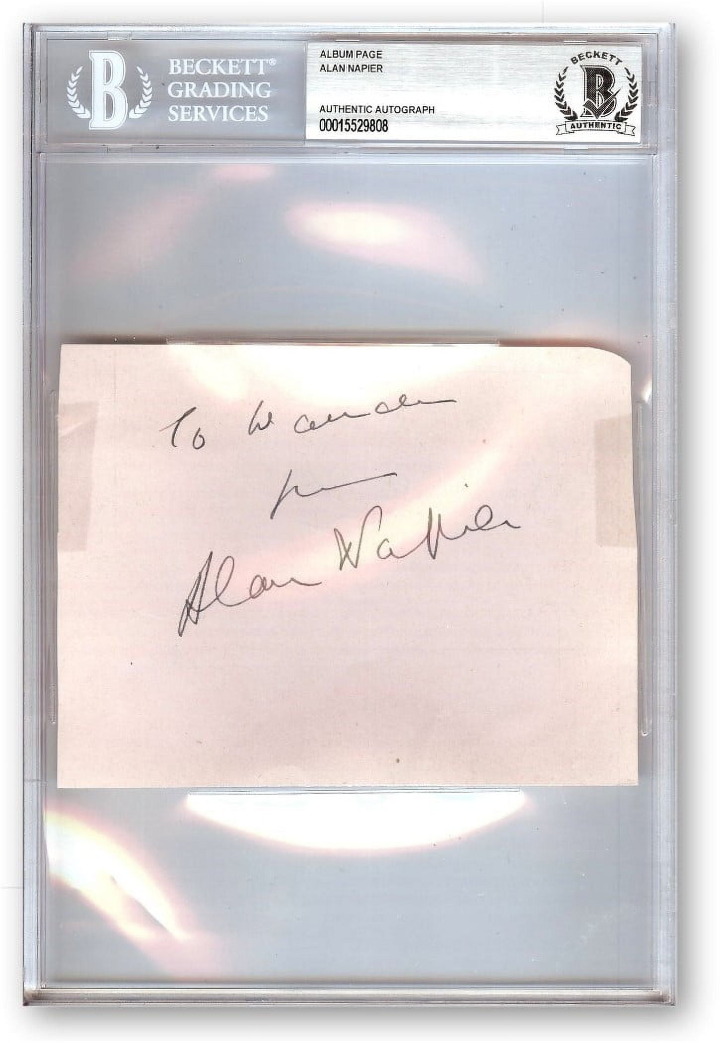 Alan Napier Signed Autographed Index Card Batman Alfred Pennyworth BAS ...