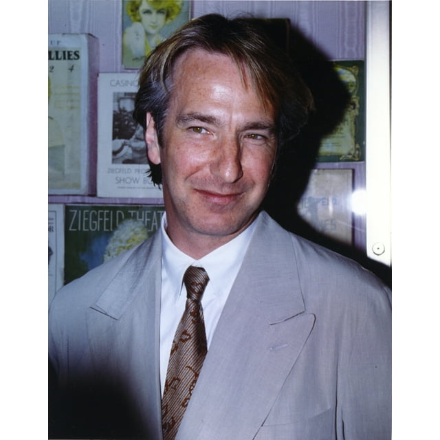 Alan Rickman smiling and wearing a Grey Suit Close Up Portrait Photo ...