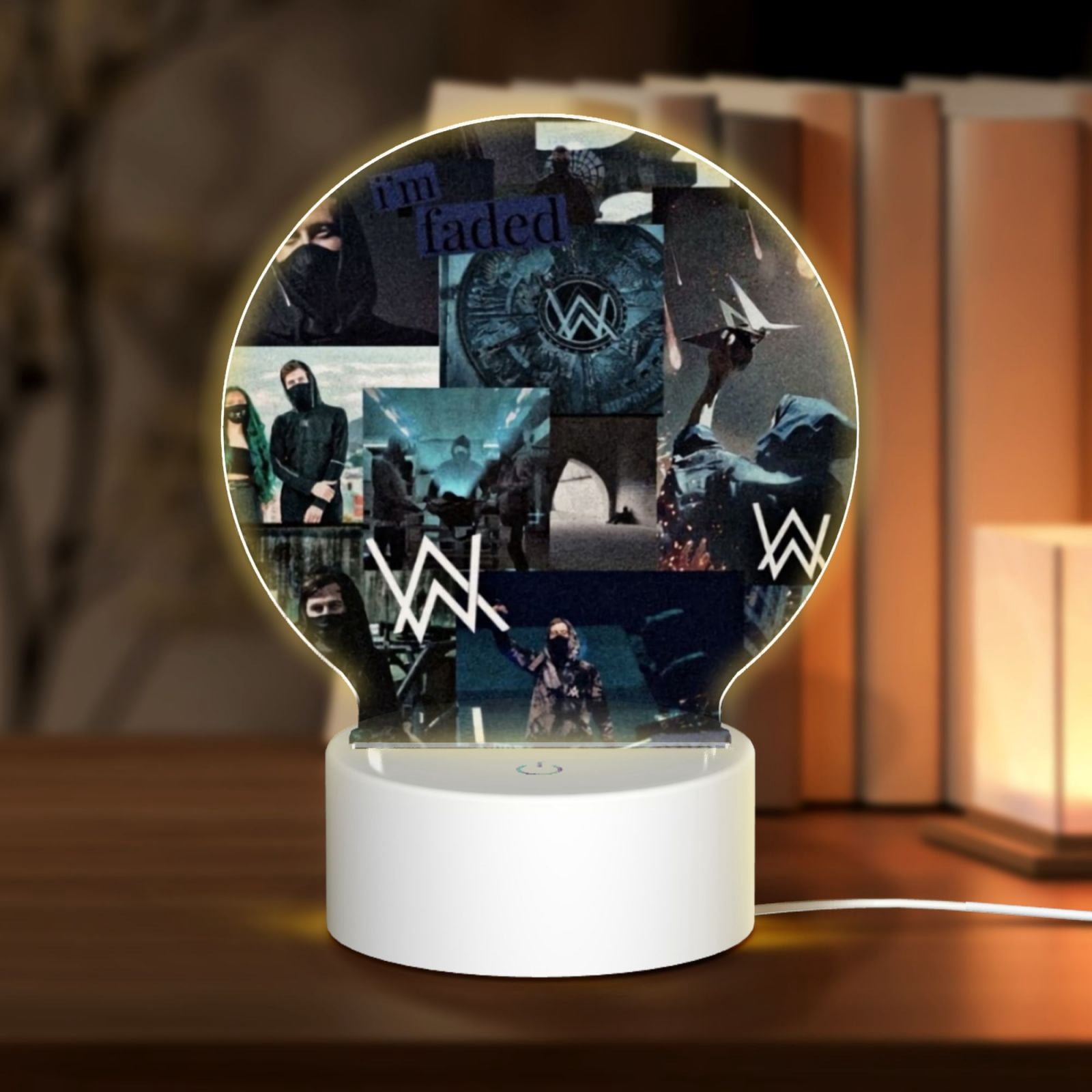 Alan Walker Anime Round Acrylic Night Light Is Suitable For Rooms ...