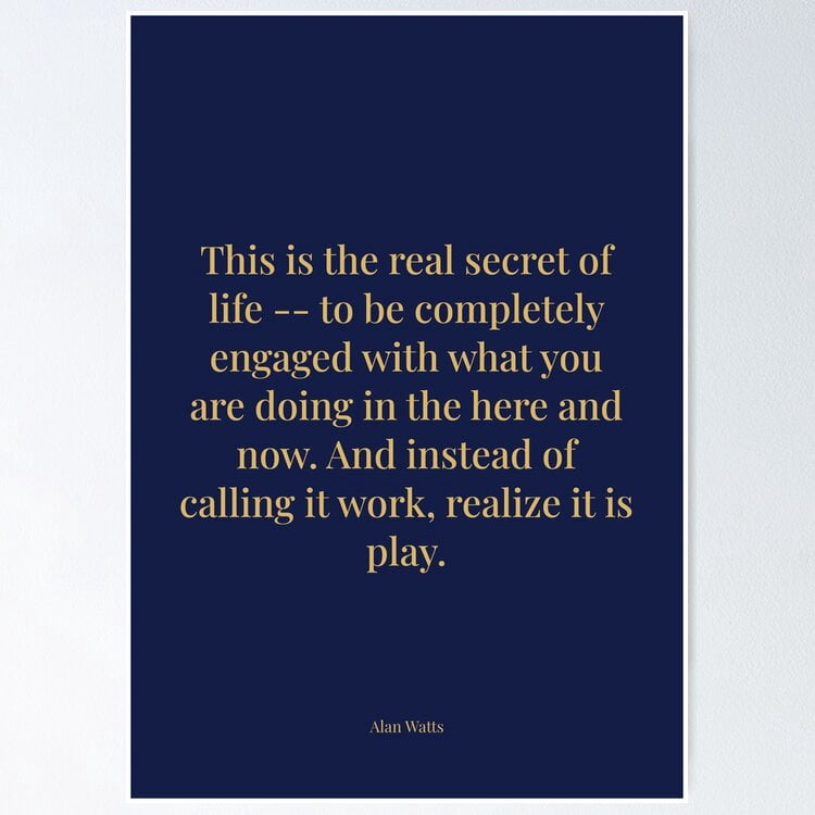 Alan Watts Print Poster Quote - Anxiety - Inspirational Motivational ...