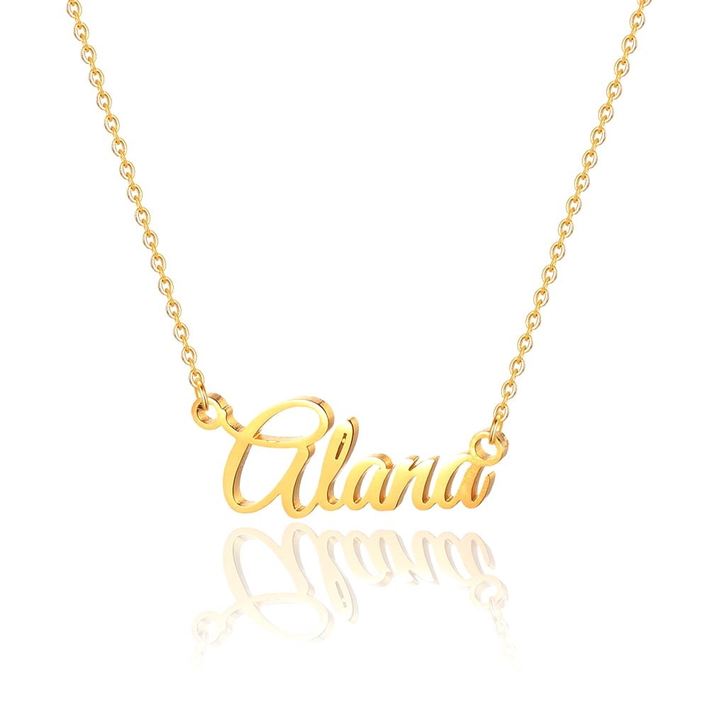 Alana Name Necklace Personalized, Gold Plated Custom Name Necklace ...