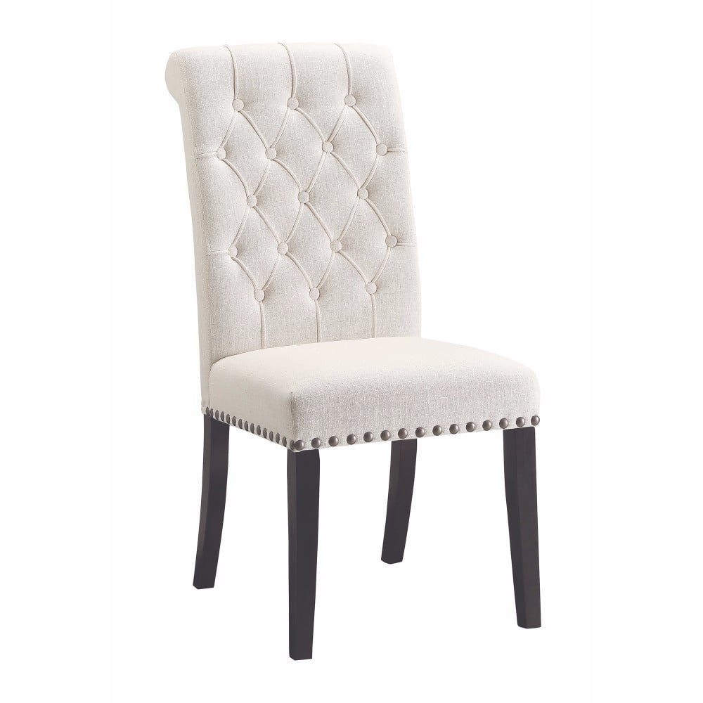 Free Shipping Alana Tufted Back Upholstered Side Chairs Beige Set Of