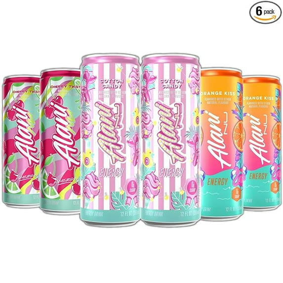Alani Energy Drinks Cotton Candy, Orange Kiss, Cherry Twist - Limited ...
