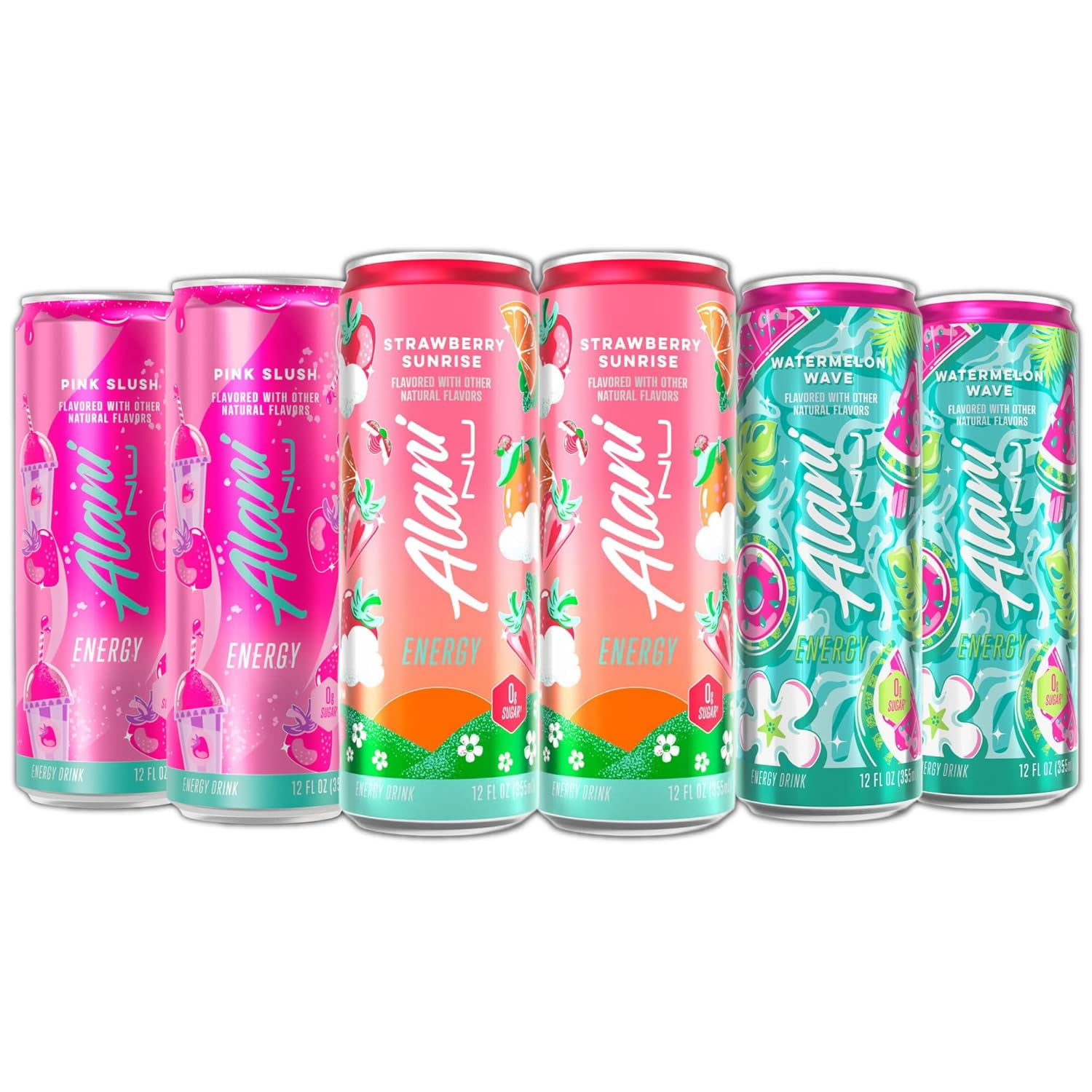 Alani Energy Drinks Strawberry Sunrise, Watermelon Wave, Pink Slush ...