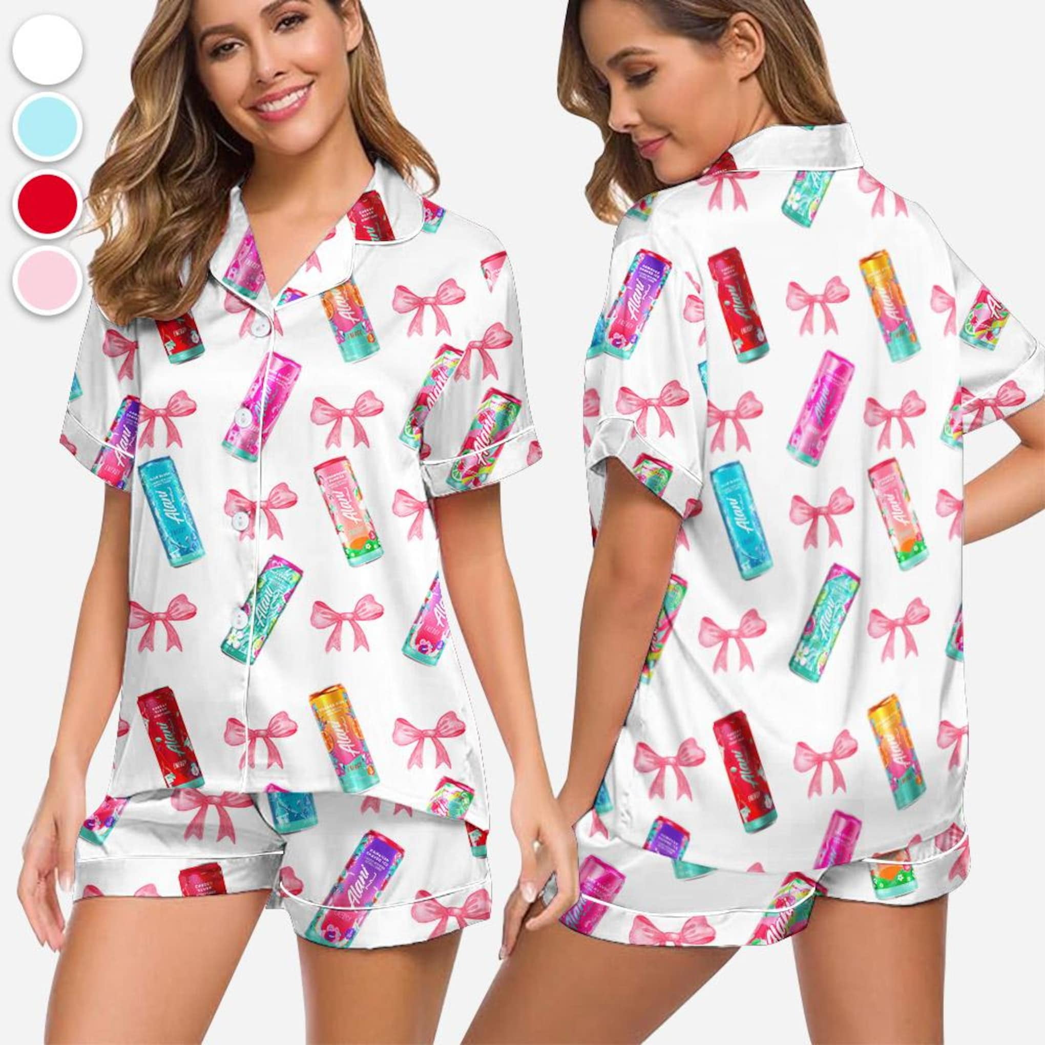 Alani Nu Energy Drink Coquette Bow Pajama Set, Alani Pajamas - Walmart.com
