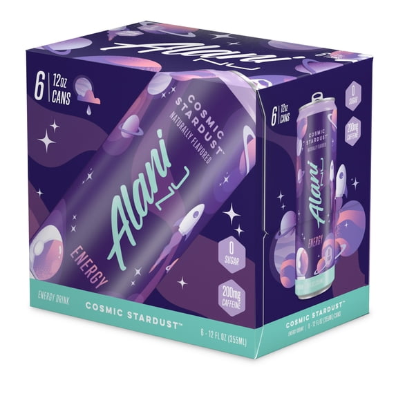 Alani Nu Energy Drink, Cosmic Stardust, 12oz Cans, 6 Pack, Zero Sugar ...
