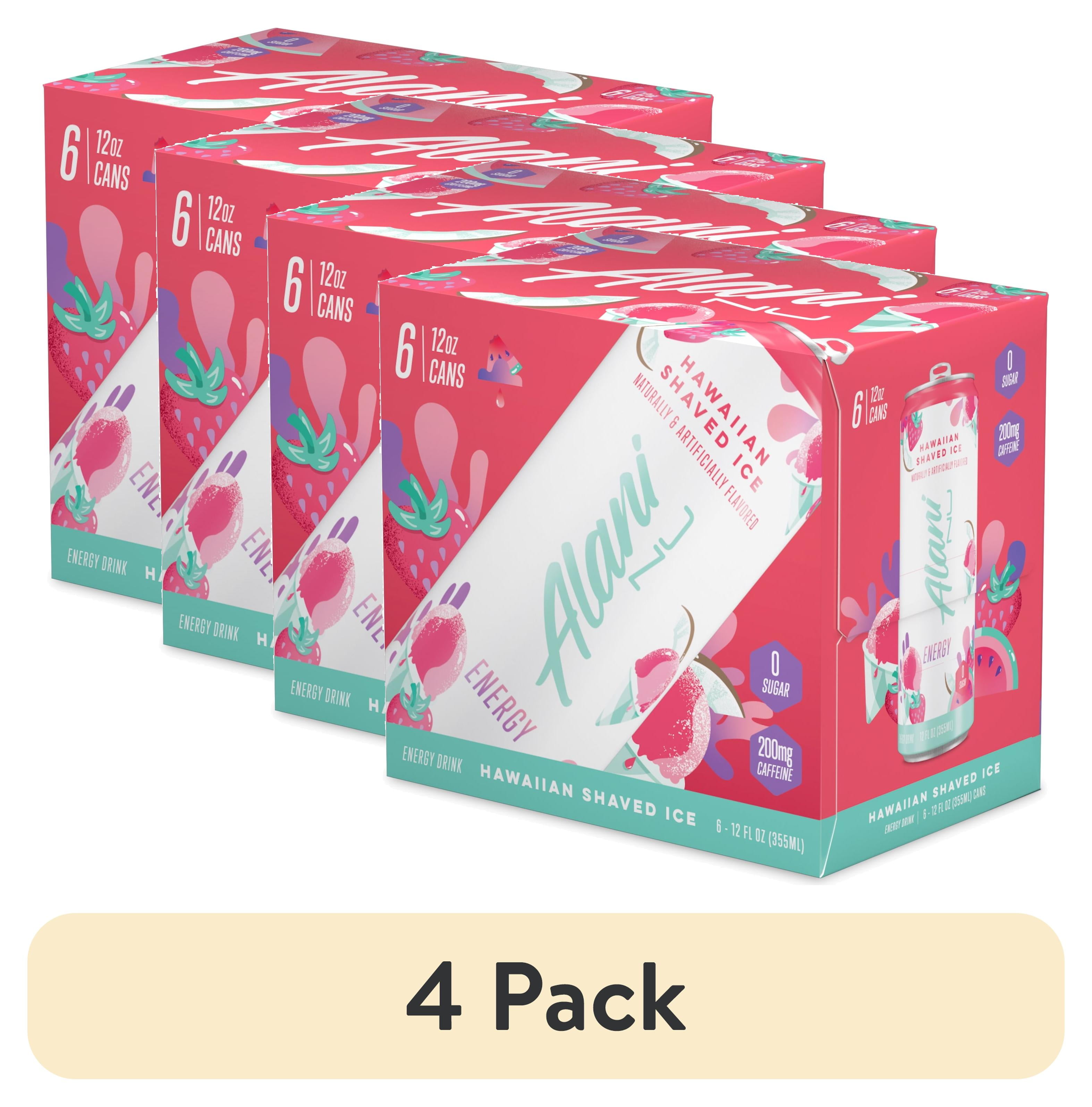 (4 pack) Alani Nu Energy Drink - Hawaiian Shaved Ice - 12oz Cans (6 ...