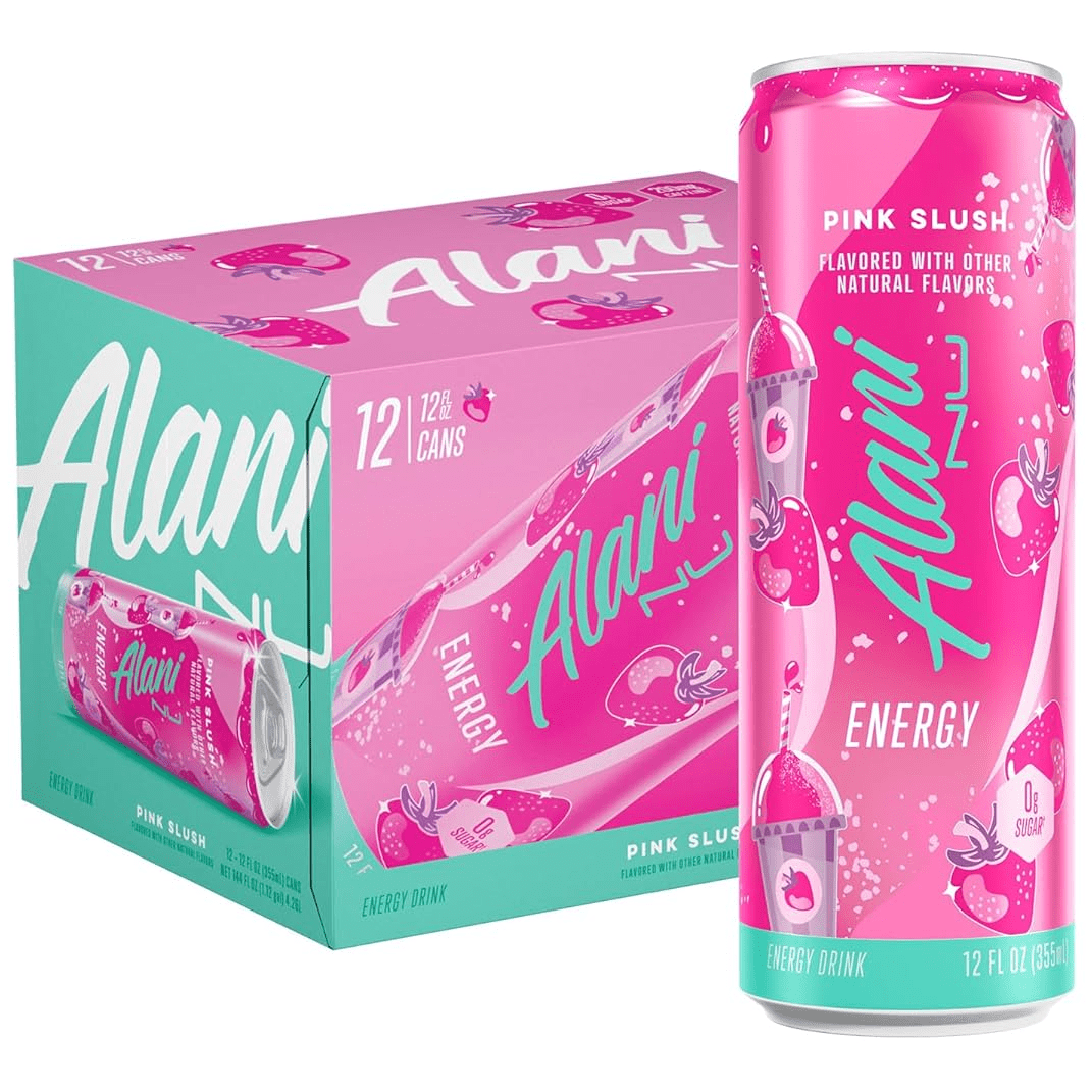 Alani Nu, Sugar Free Energy Drink, Pink Slush, 12 fl oz, 12 Pack Cans ...