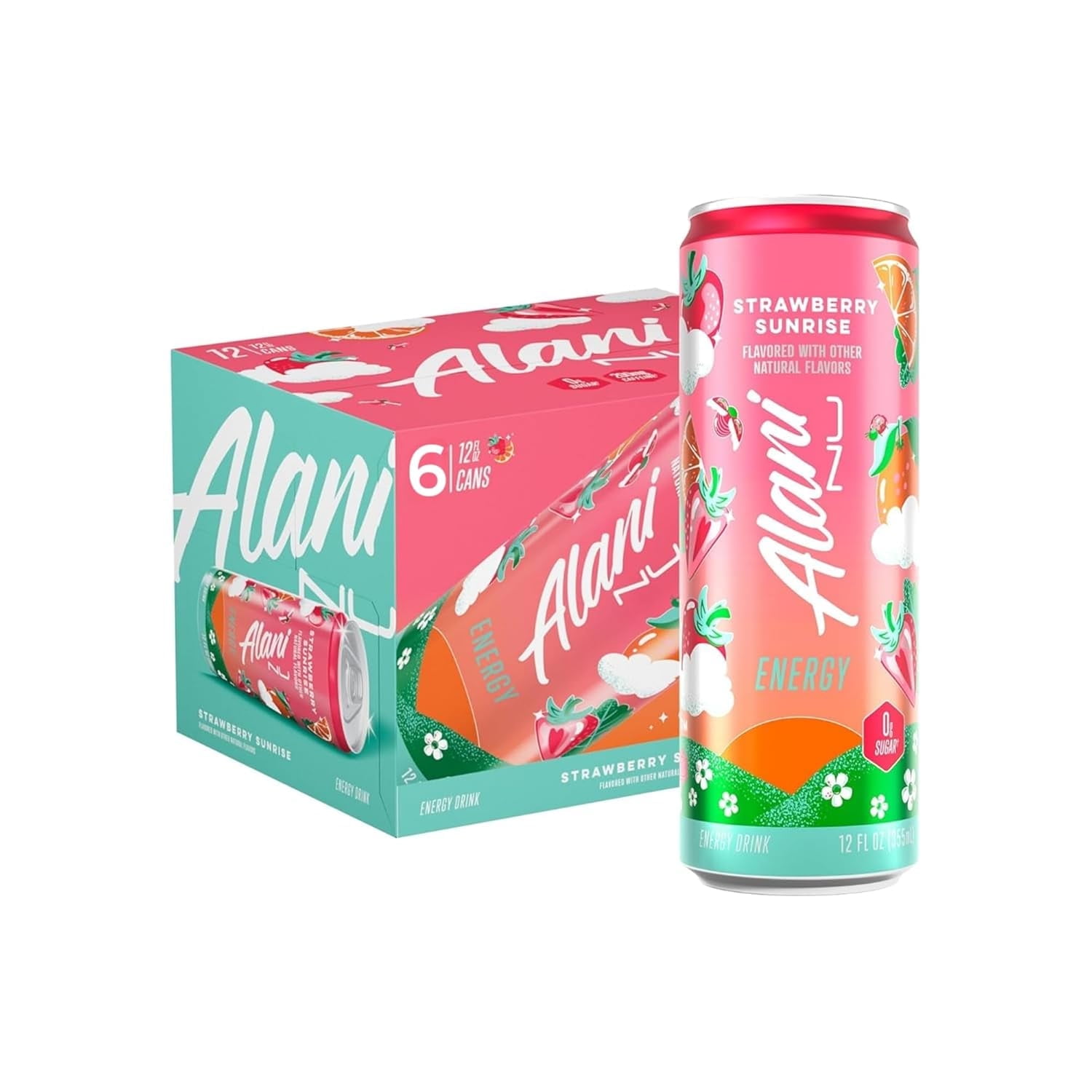 Alani Nu Energy Drink Strawberry Sunrise 12oz (6 Pack) - Walmart.com
