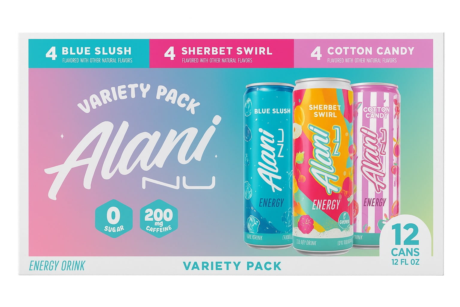 Alani Nu Energy Drink Variety Pack 12 Fluid Ounce (pack of 12 ...