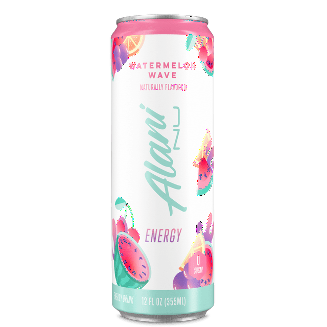 Alani Nu Energy Drink, Watermelon Wave, 12oz Cans, Zero Sugar, Vegan ...