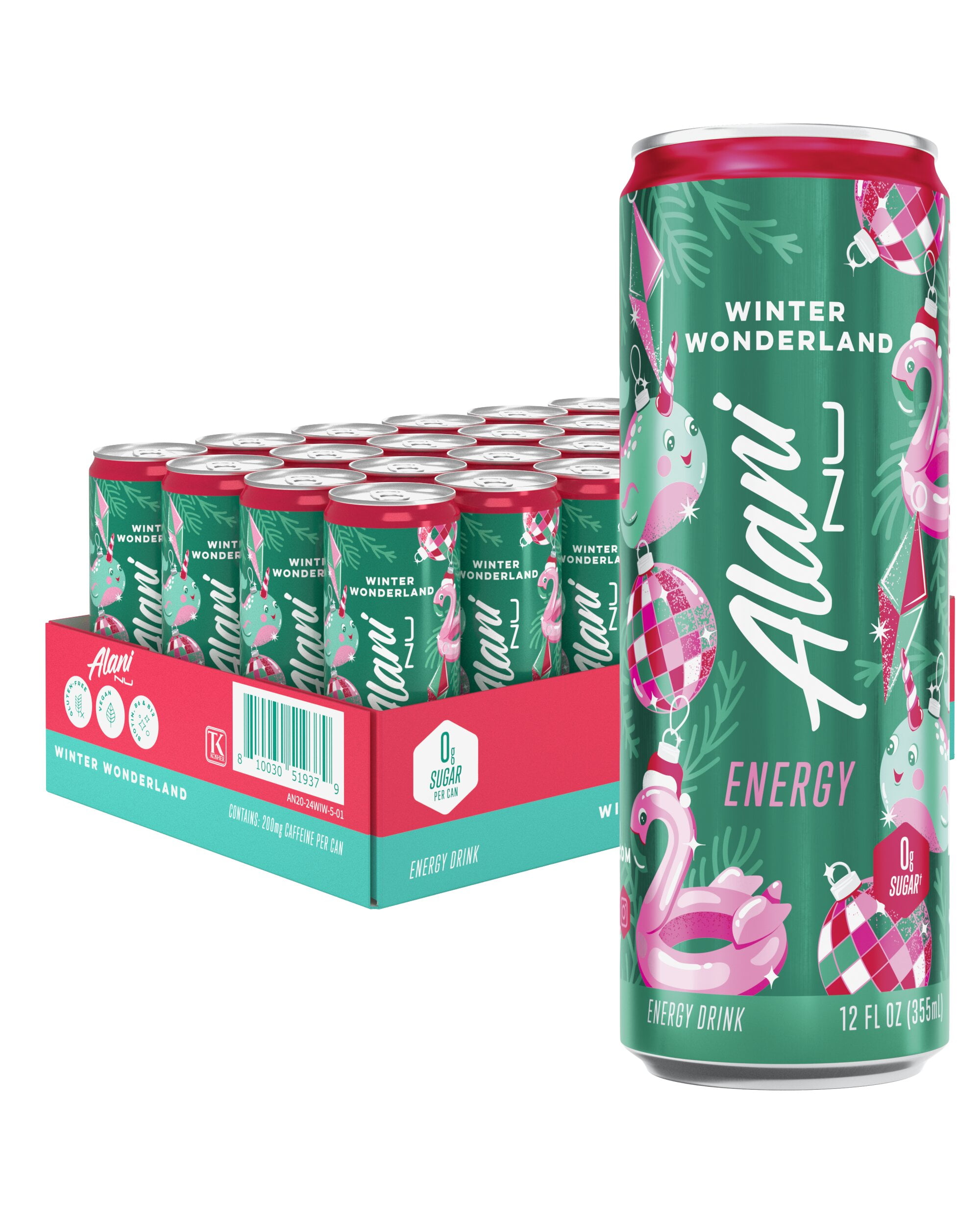 Alani Nu Energy Drink Winter Wonderland 12oz, 24pk (24 12oz Cans ...