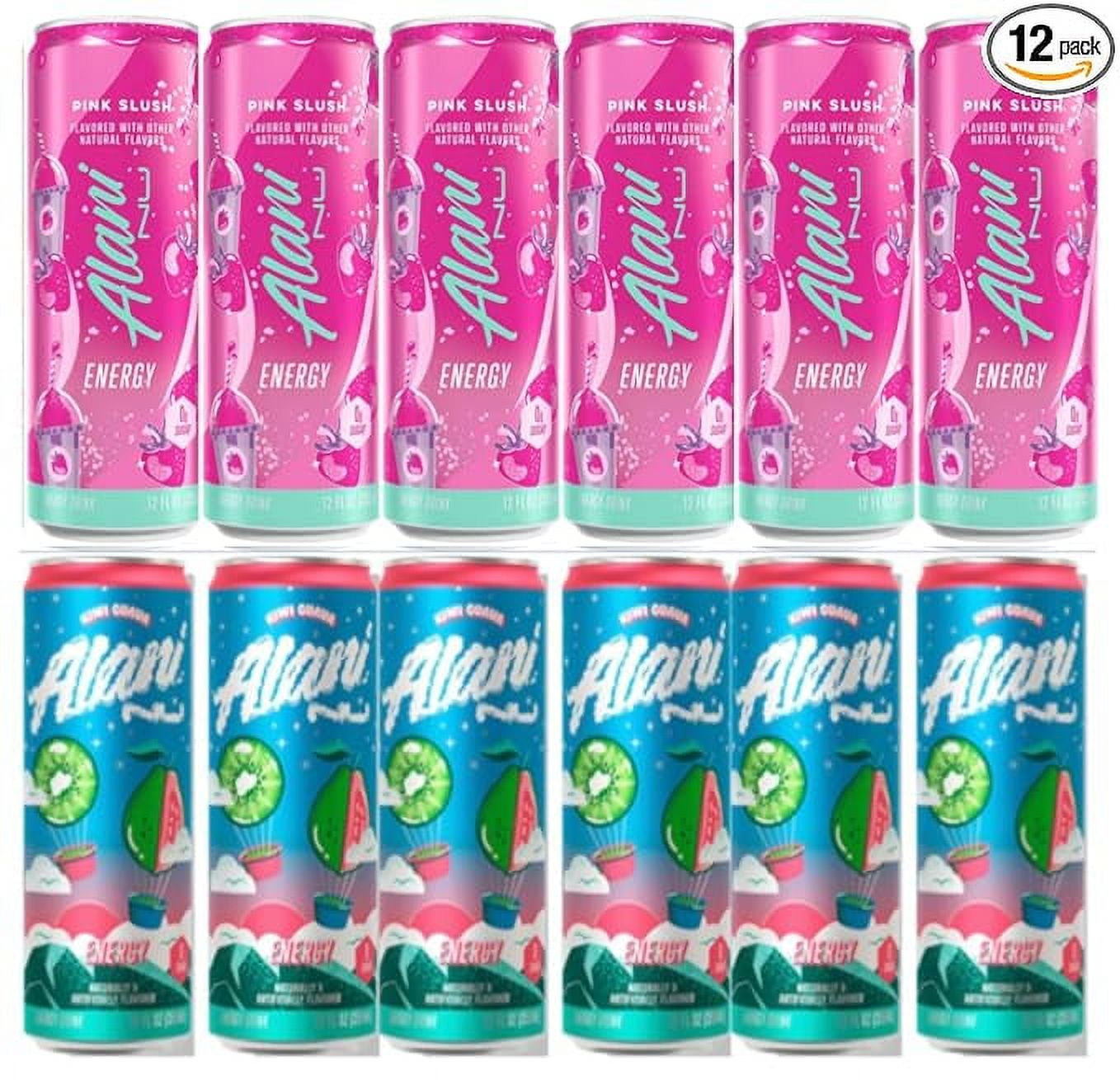 Alani Nu Energy Drinks - Pink Slush and Kiwi Guava - 12 Pack - Walmart.com