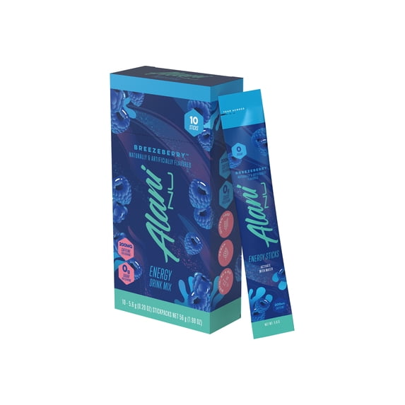 Alani Nu Energy Sticks Breezeberry, 10 Count, 200mg Caffeine, Vegan ...