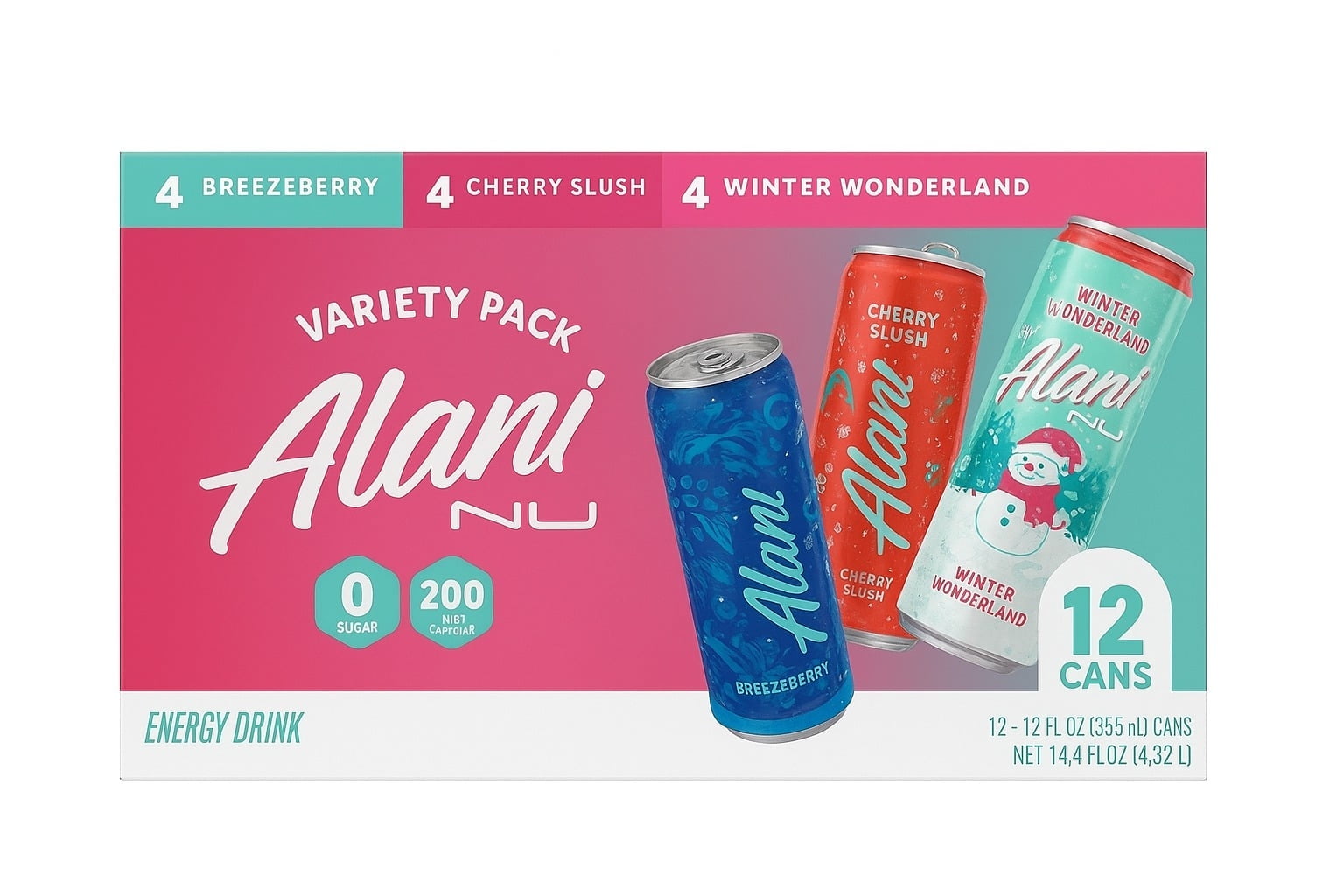 Alani Nu Energy Winter Variety Pack limited edition 12 fl. oz 12 pk ...