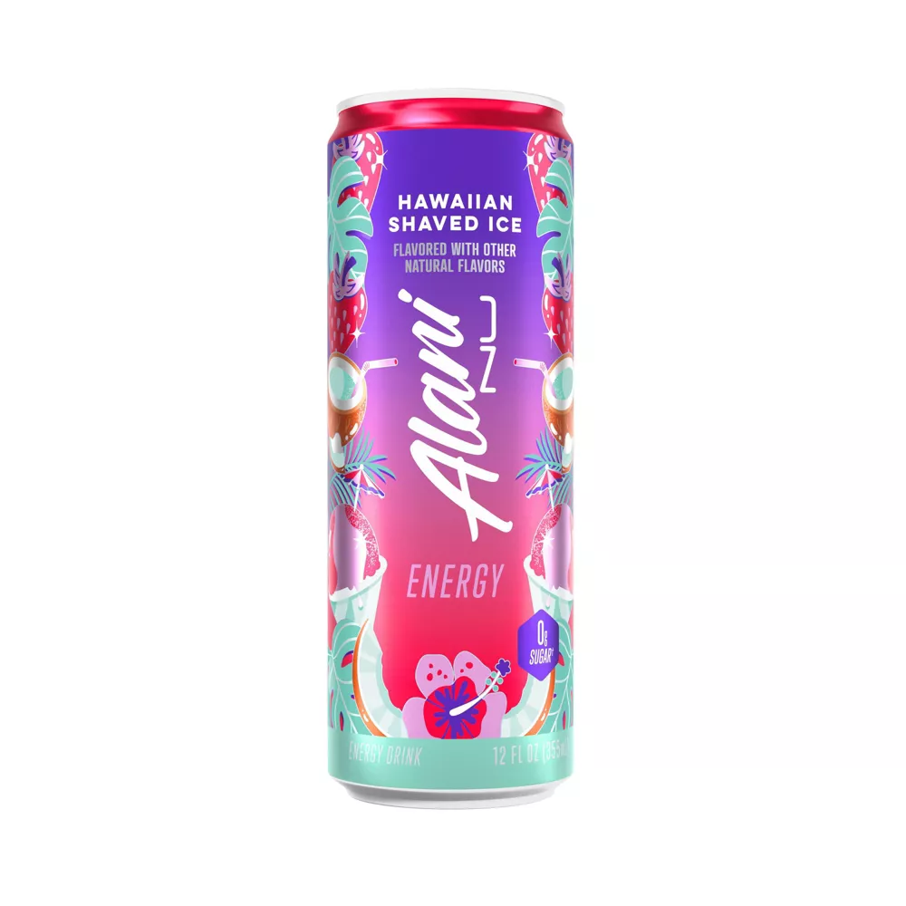 Alani Nu Hawaiian Shaved Ice Energy Drink, 12 fl oz Cans, Pack of 6 ...