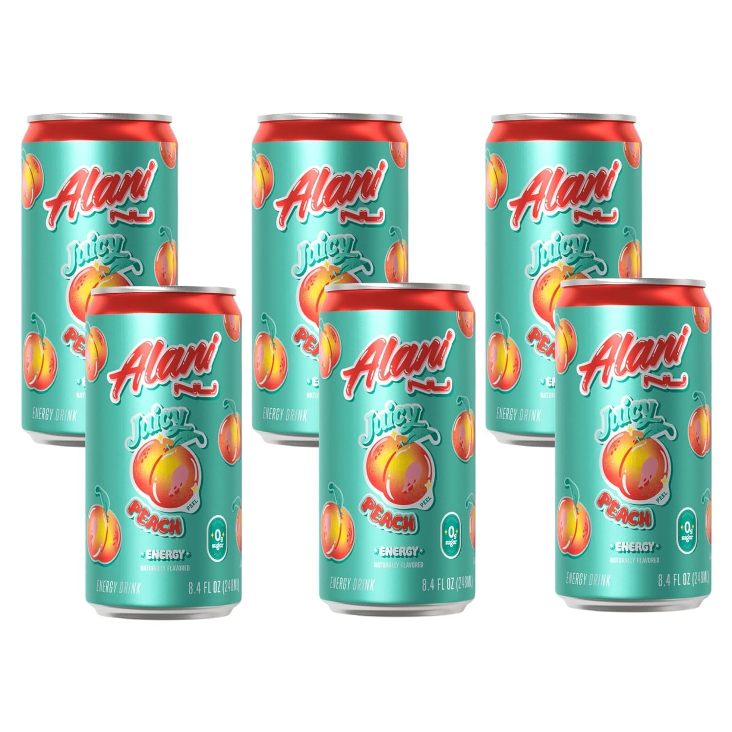 Alani Nu Mini Energy Drink Sugar-Free, Low-Calorie, Juicy Peach 8.4 fl ...